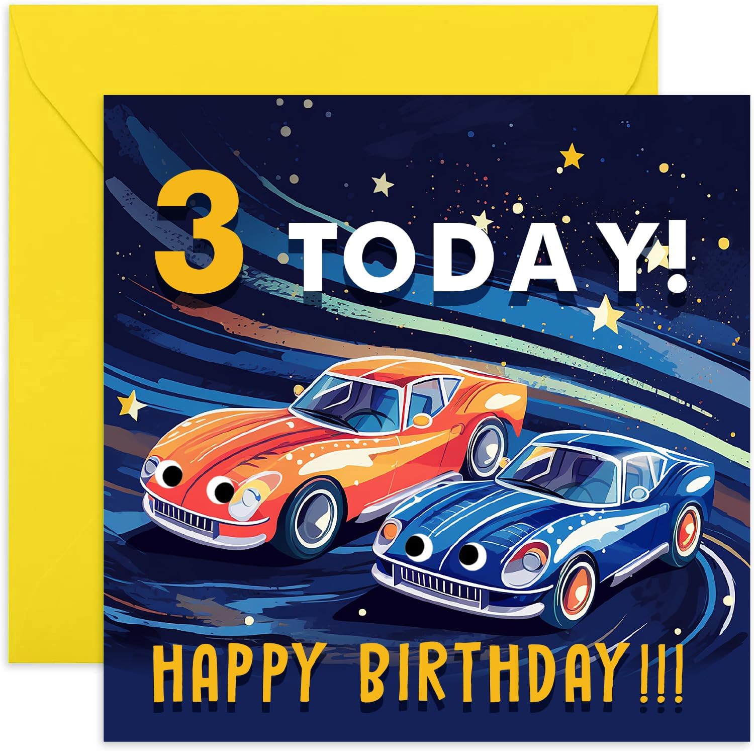 Old English Co. Third Birthday Card - Happy 3rd Birthday - Racing ...