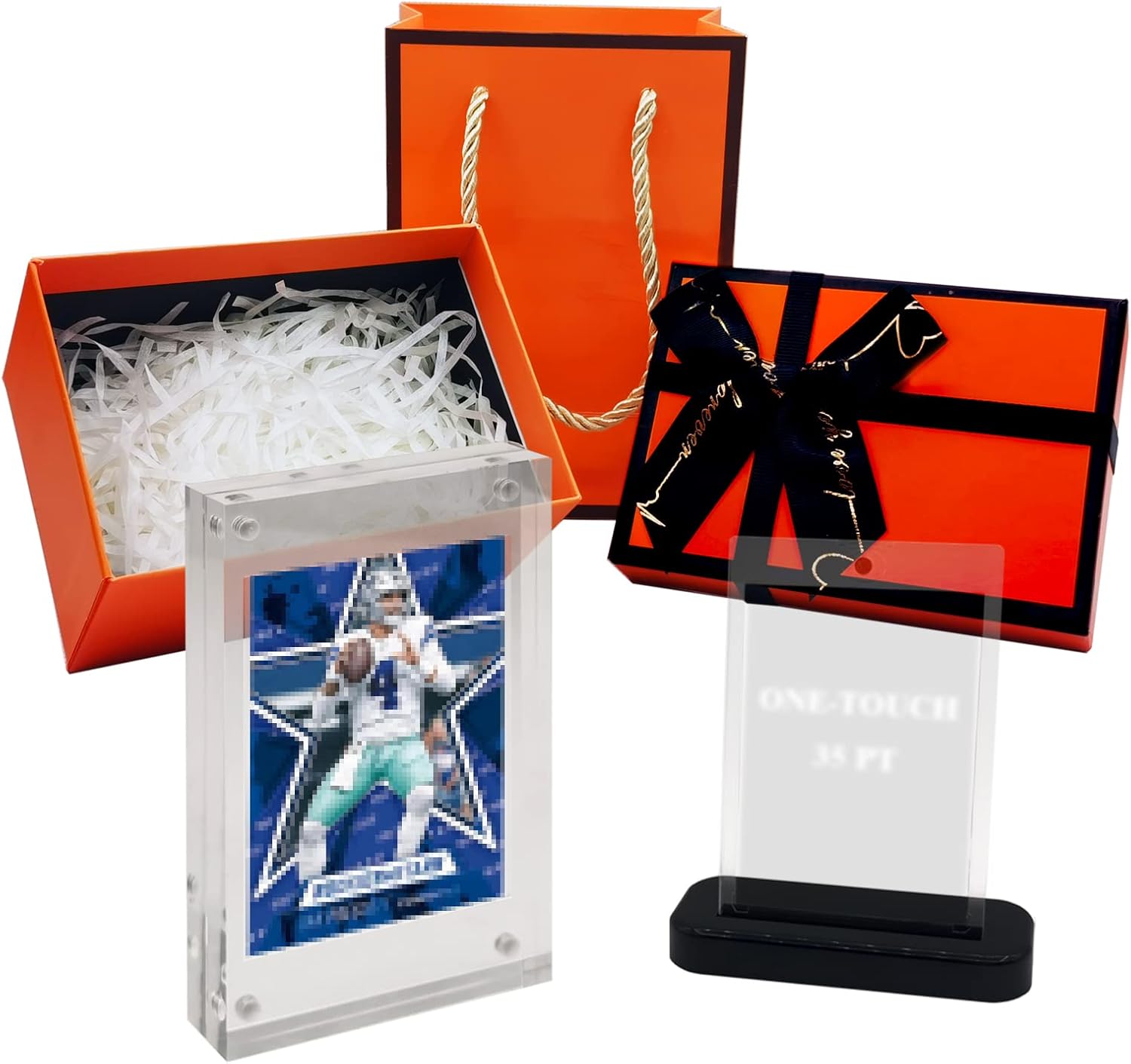 Amazon.com: SJAELLAND 35PT Trading Card Holder - Super Thick Self Stand ...