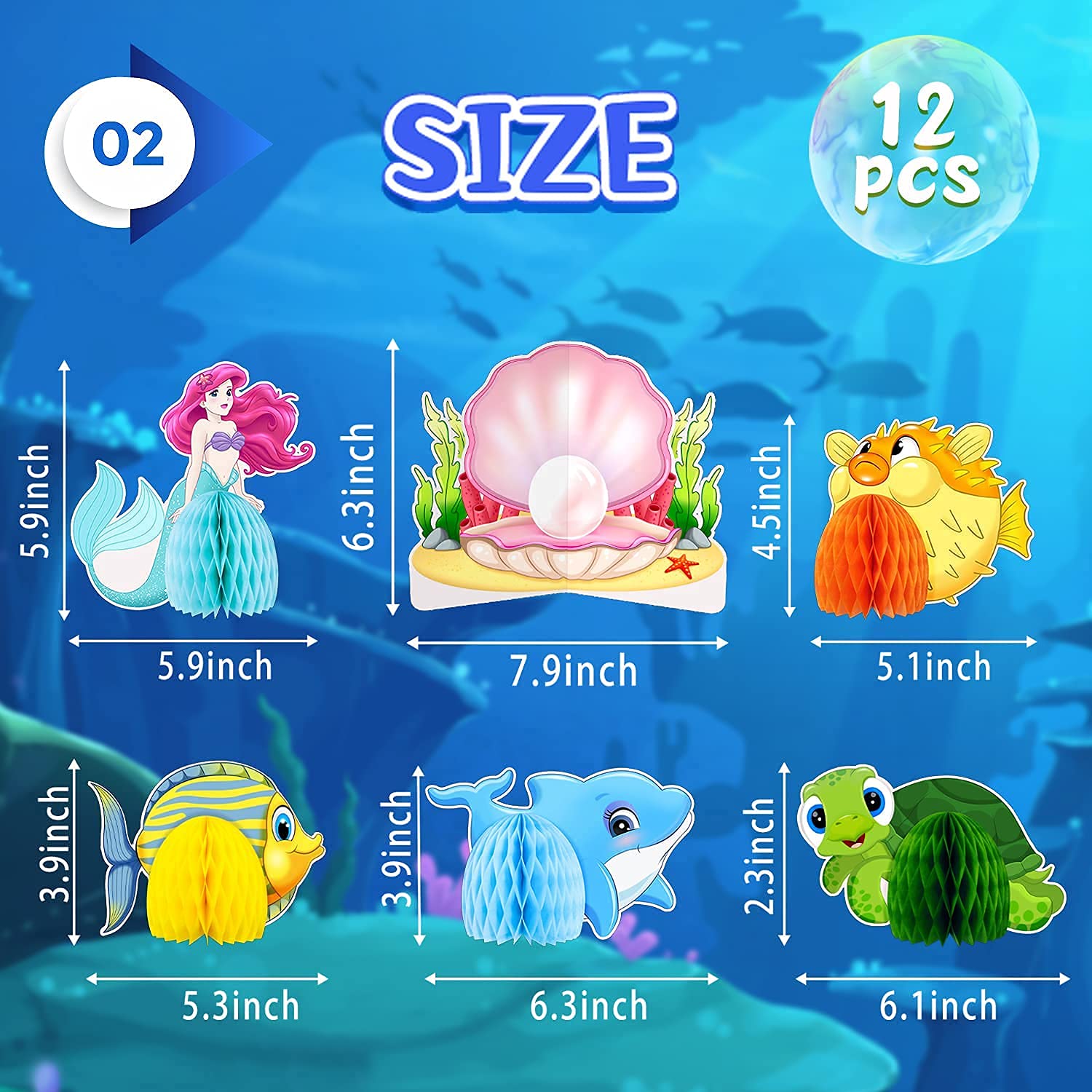 12 Pieces Sea Animal Honeycomb Centerpiece Under The Sea Party 12-pieces-sea-animal-honeycomb-centerpiece-under-the-sea-party