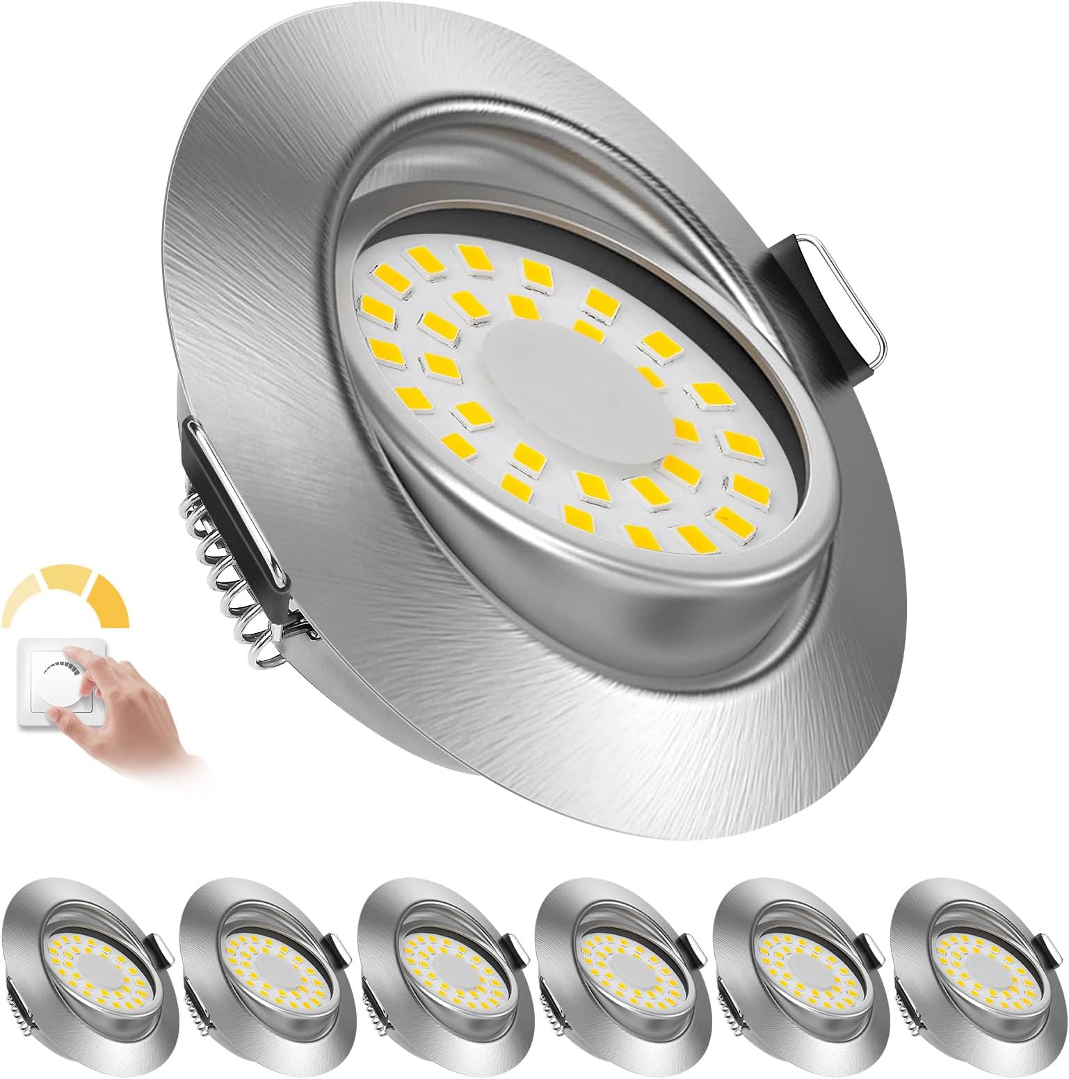 LED Einbaustrahler 230V Flach Dimmbar, Spots 3 stufe, 6W IP44 Bad ...