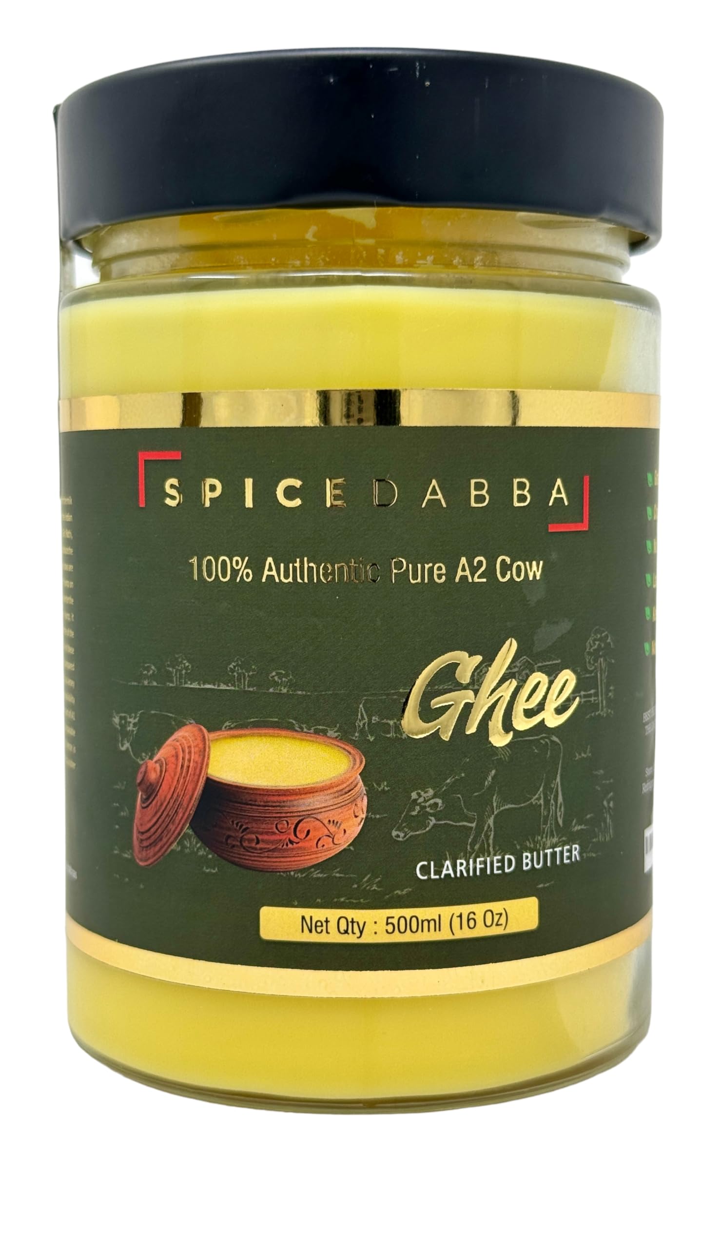 Amazon.com : SPICE DABBA Desi Cow A2 Pure Ghee 500 ml : Grocery ...