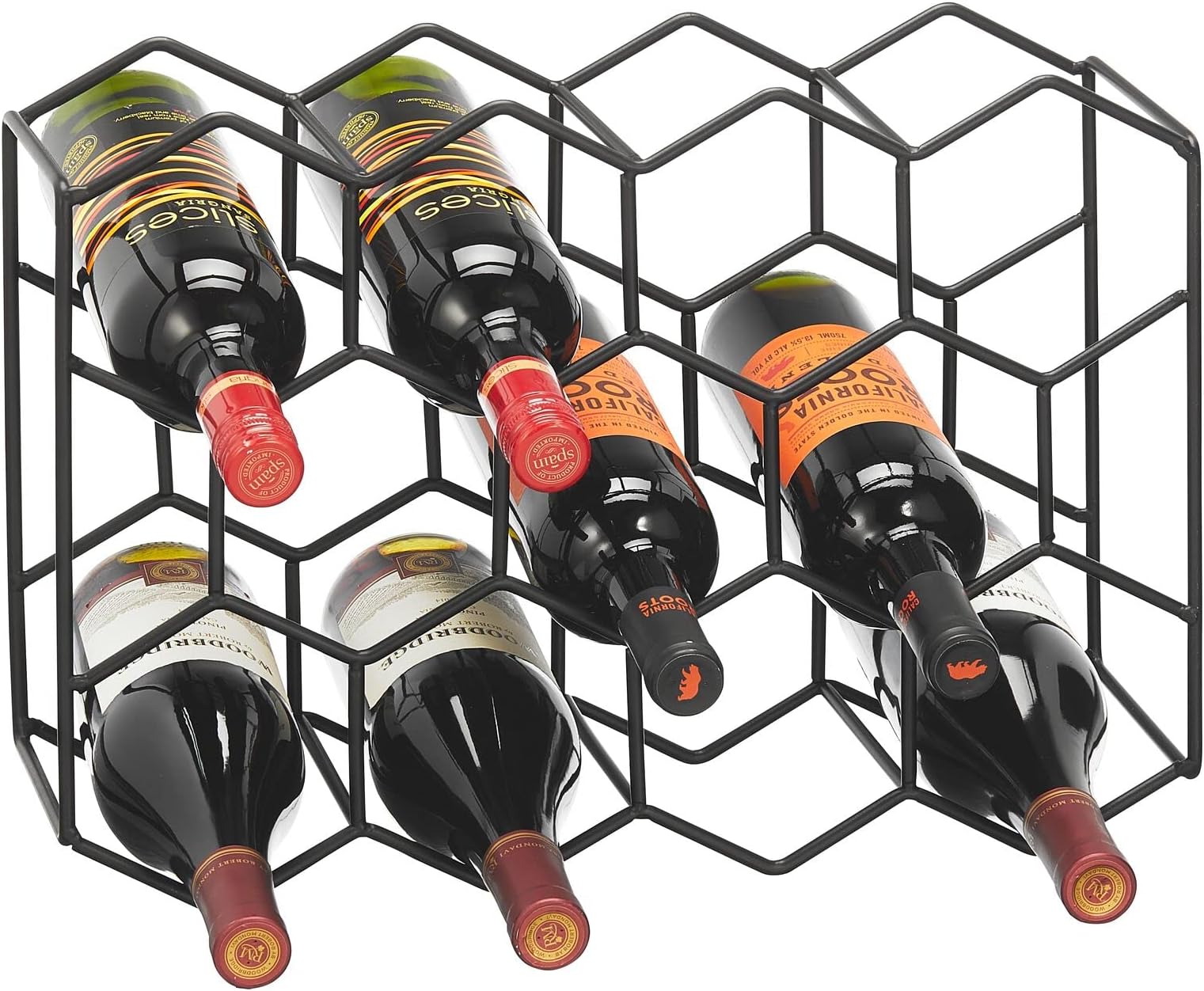 Amazon.com: mDesign Metal Hexagon 3-Tier Wine Rack - Minimalist Bottle ...