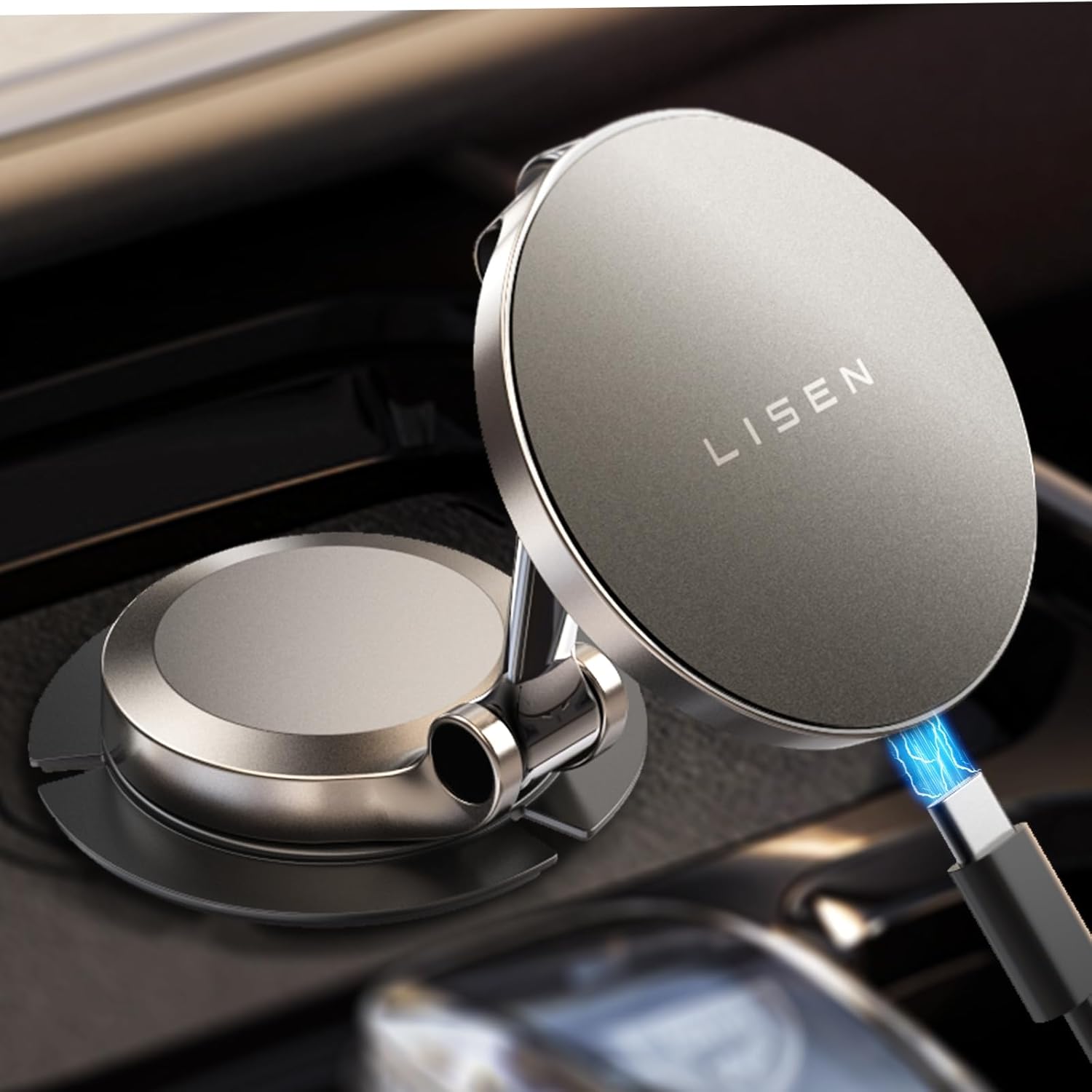 Amazon.com: LISEN for Magsafe Car Mount Charger, Wireless Car Charger ...