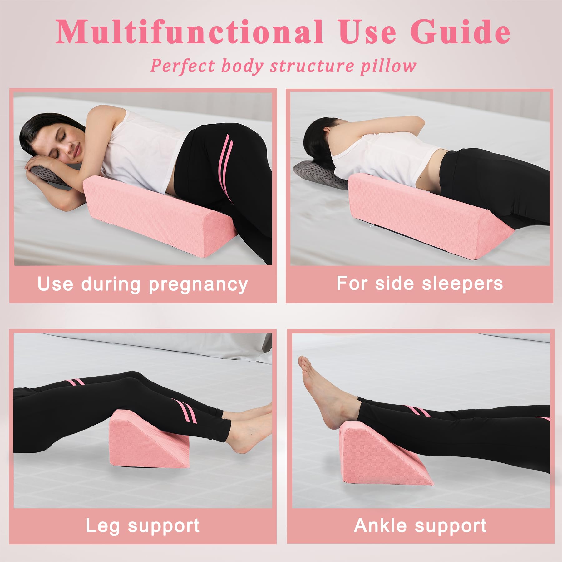Snapklik.com : Jacobable Bed Wedge Pillow For Side Sleeping Foam Filled ...