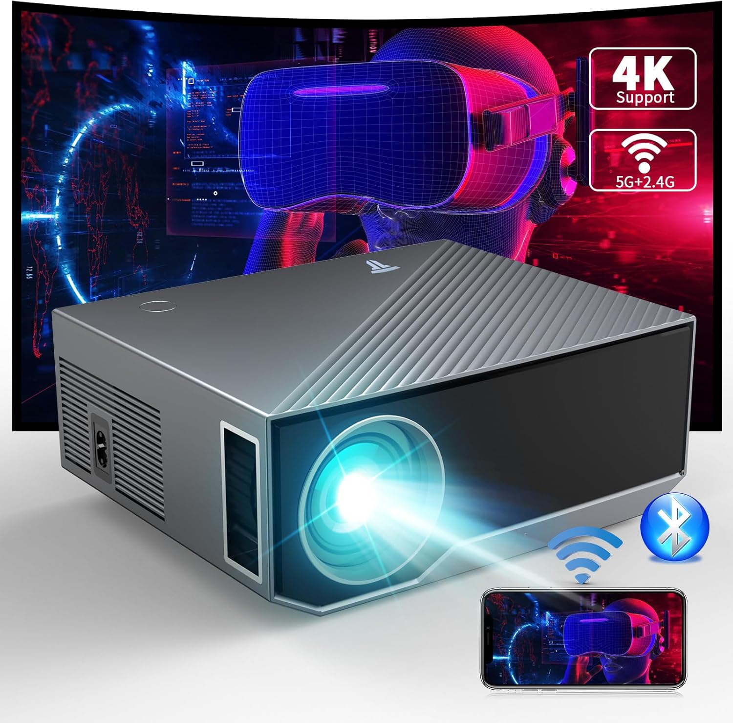 Amazon.com: Projector with 5G WiFi and Bluetooth, Outdoor Portable Mini ...