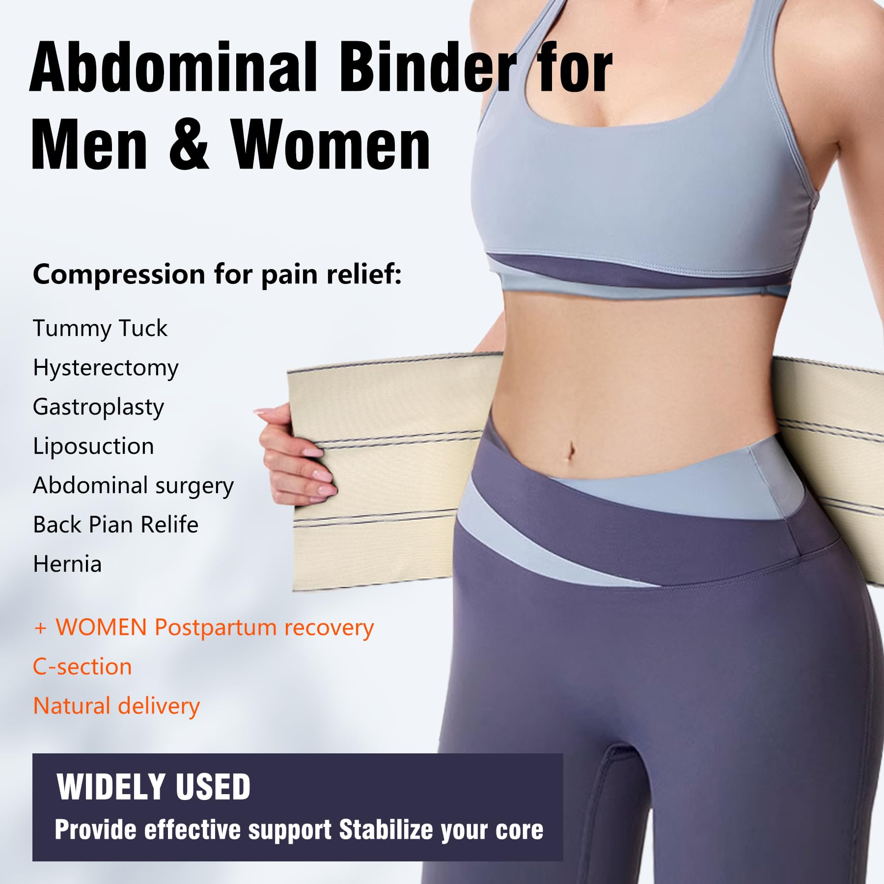 Snapklik.com : Elastic Abdominal Binder Lower Waist Support Belt ...