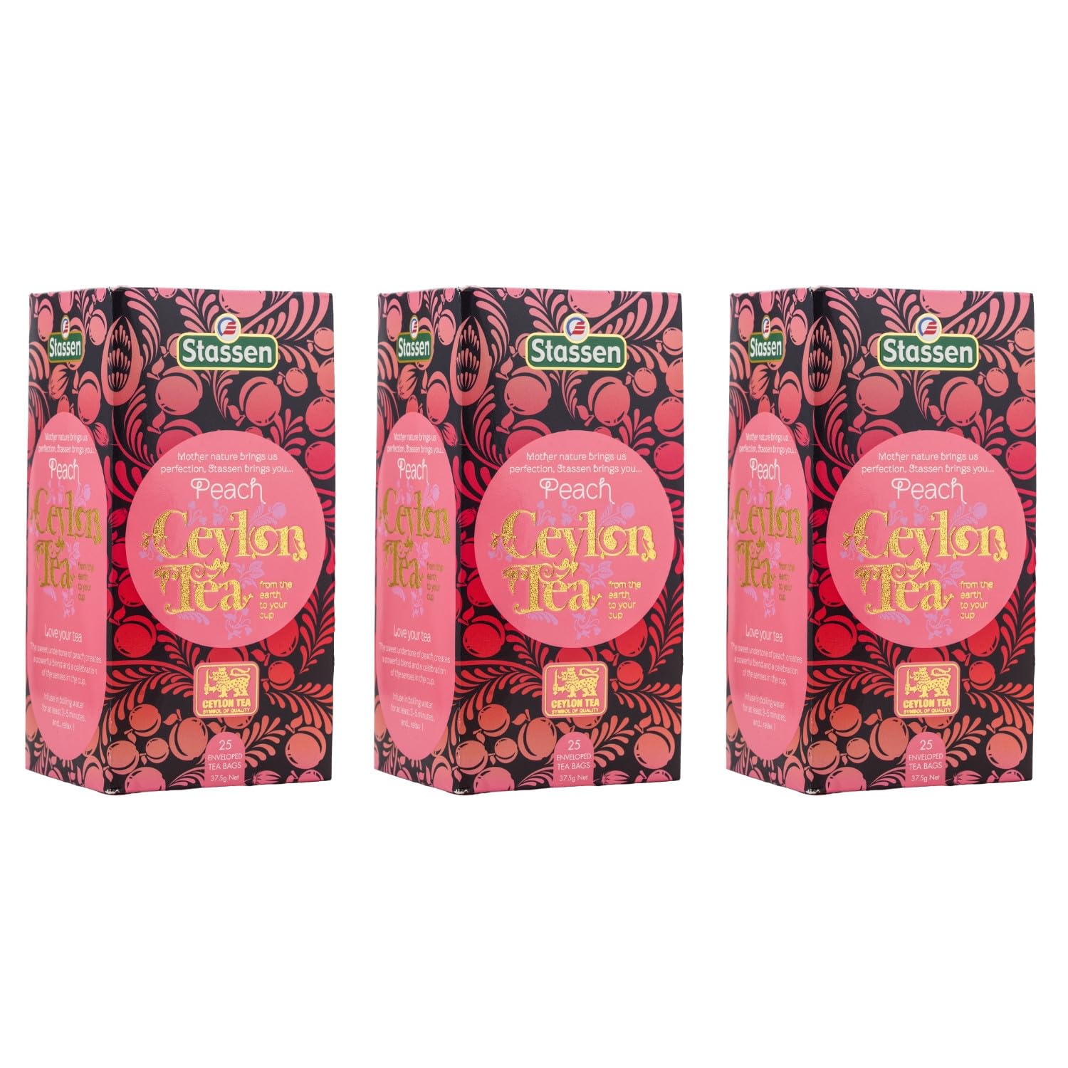 TIB-The Infinity Box Pure Ceylon Peach Tea Imported, 1.5g X 25 Tea Bags ...