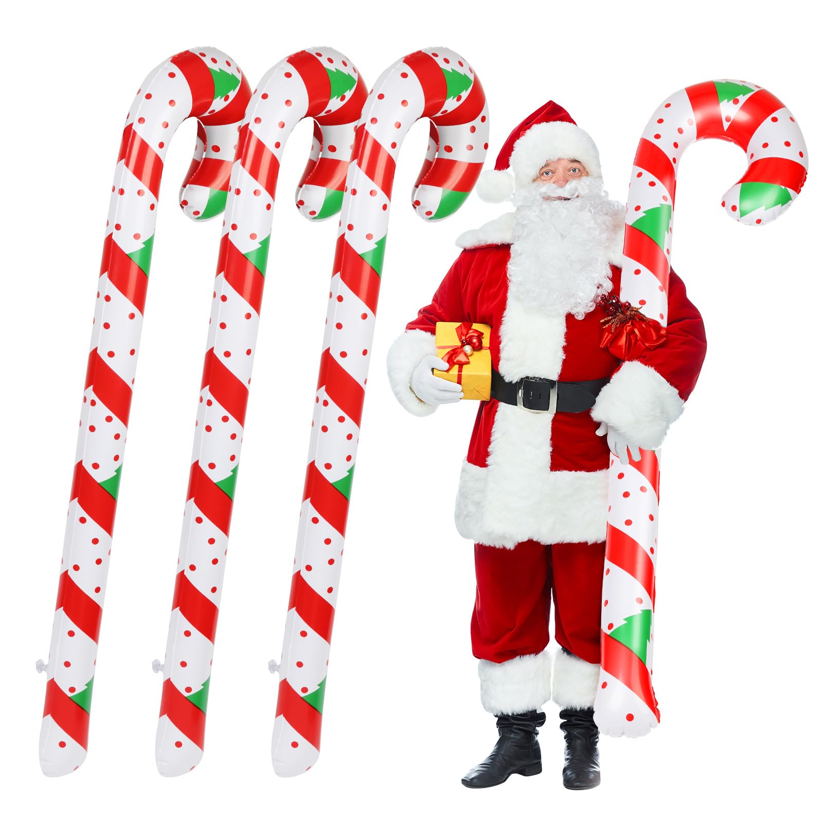 KATOOM 4pcs Inflatable Candy Cane Christmas Decorations 90cm Inflatable ...