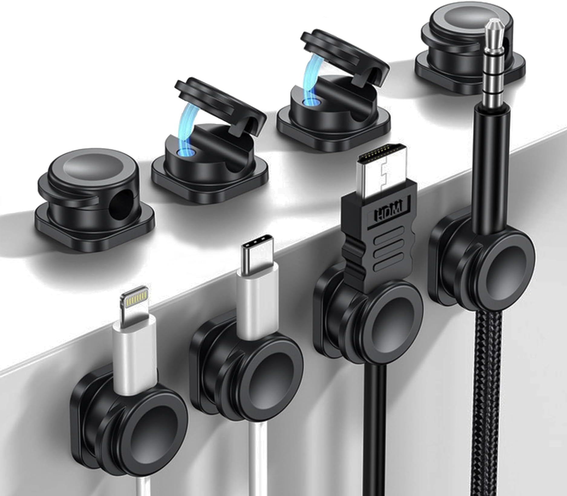 Amazon.com: [8 Pcs] Cord Organizer, Magnetic Cable Clips Cable ...