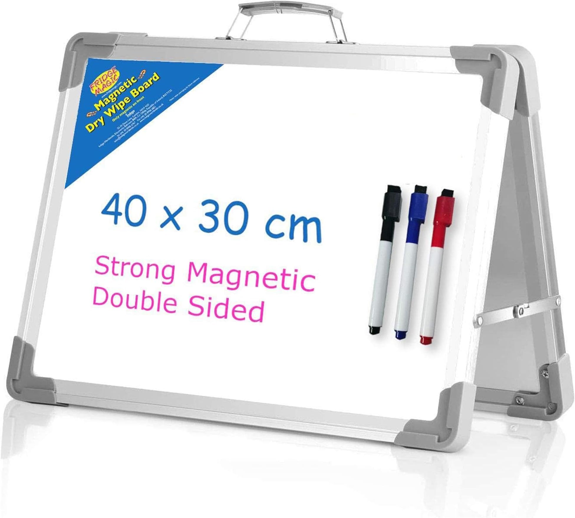Compact Desk Whiteboard - Double-Sided Magnetic Folding Easel Board ...