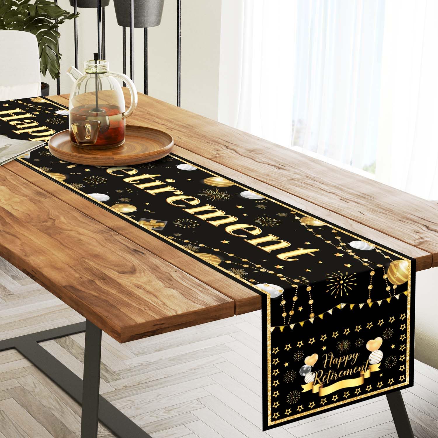 Snapklik.com : Happy Retirement Decoration, Vintage Retire Black Gold ...