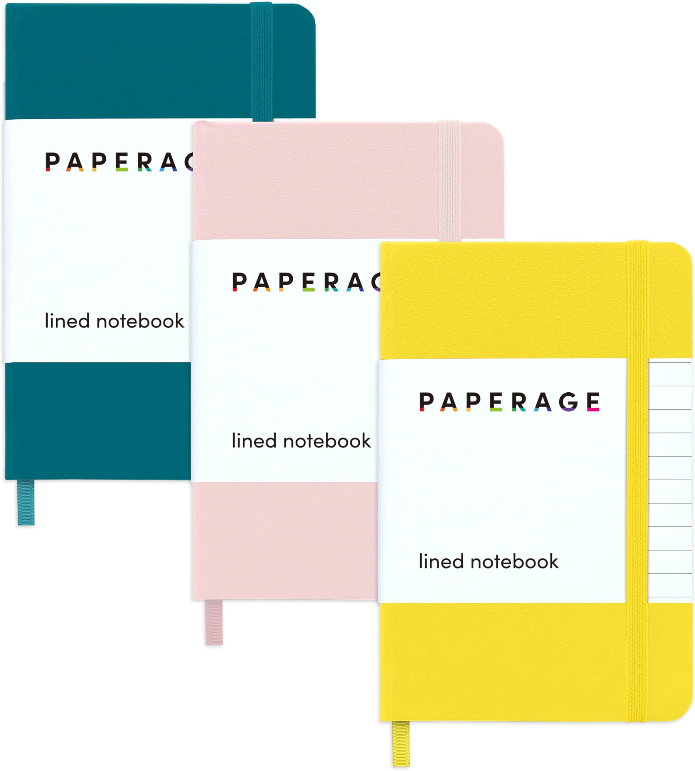 Amazon.com : PAPERAGE Lined Pocket Journal Notebook, 3 Pack, (Yellow ...