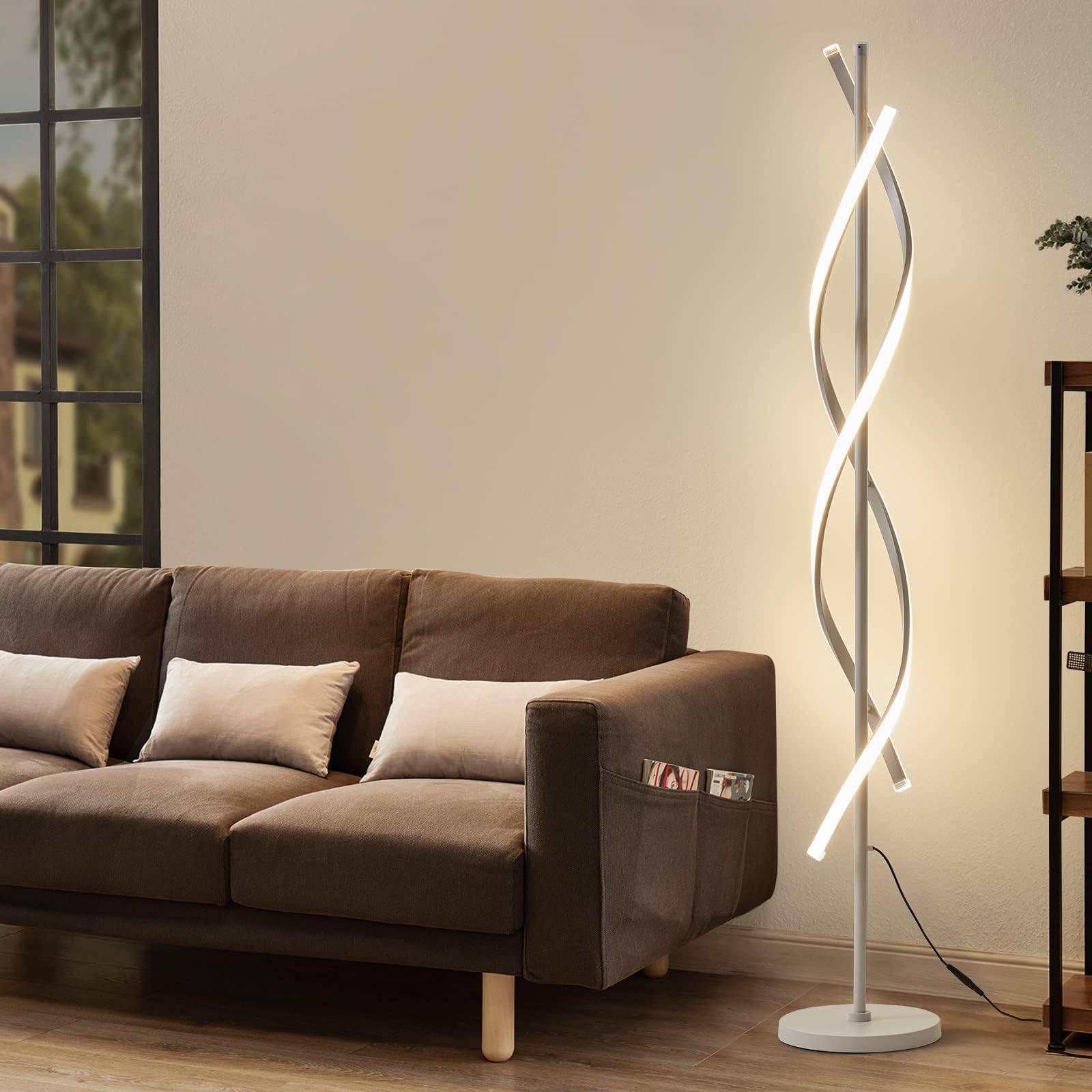 LED Floor Lamps for Living Room,Spiral Modern Floor Lamp with Remote ...