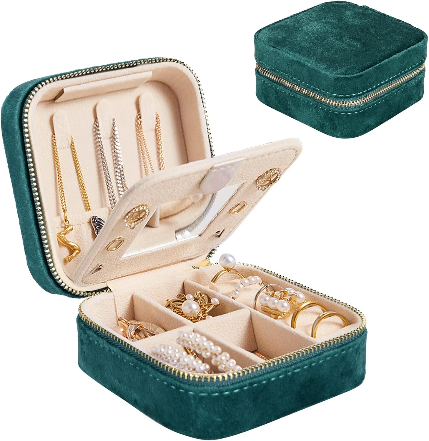 Amazon.com: Mini Jewelry Box Organiser, Portable Travel Jewellery Case ...
