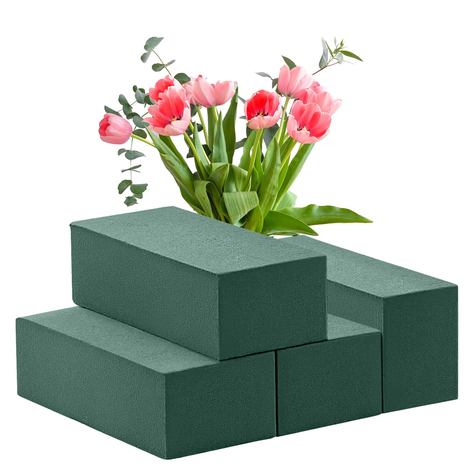 Amazon.com: 4Pcs Floral Foam Blocks,(5.5"L x 3.1"W x 1.7"H) Green Wet ...
