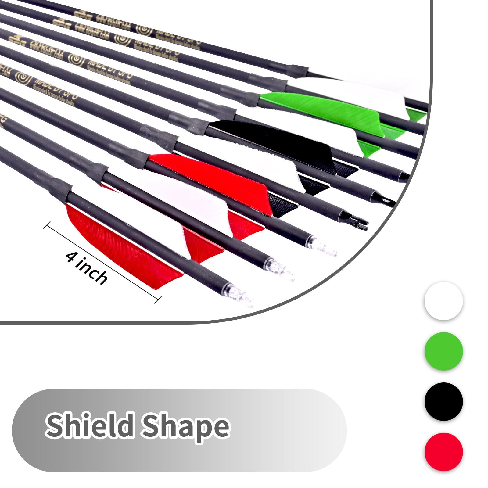 Snapklik.com : SPG 4 Inch Real Arrow Feathers - Shield Cut Feather ...