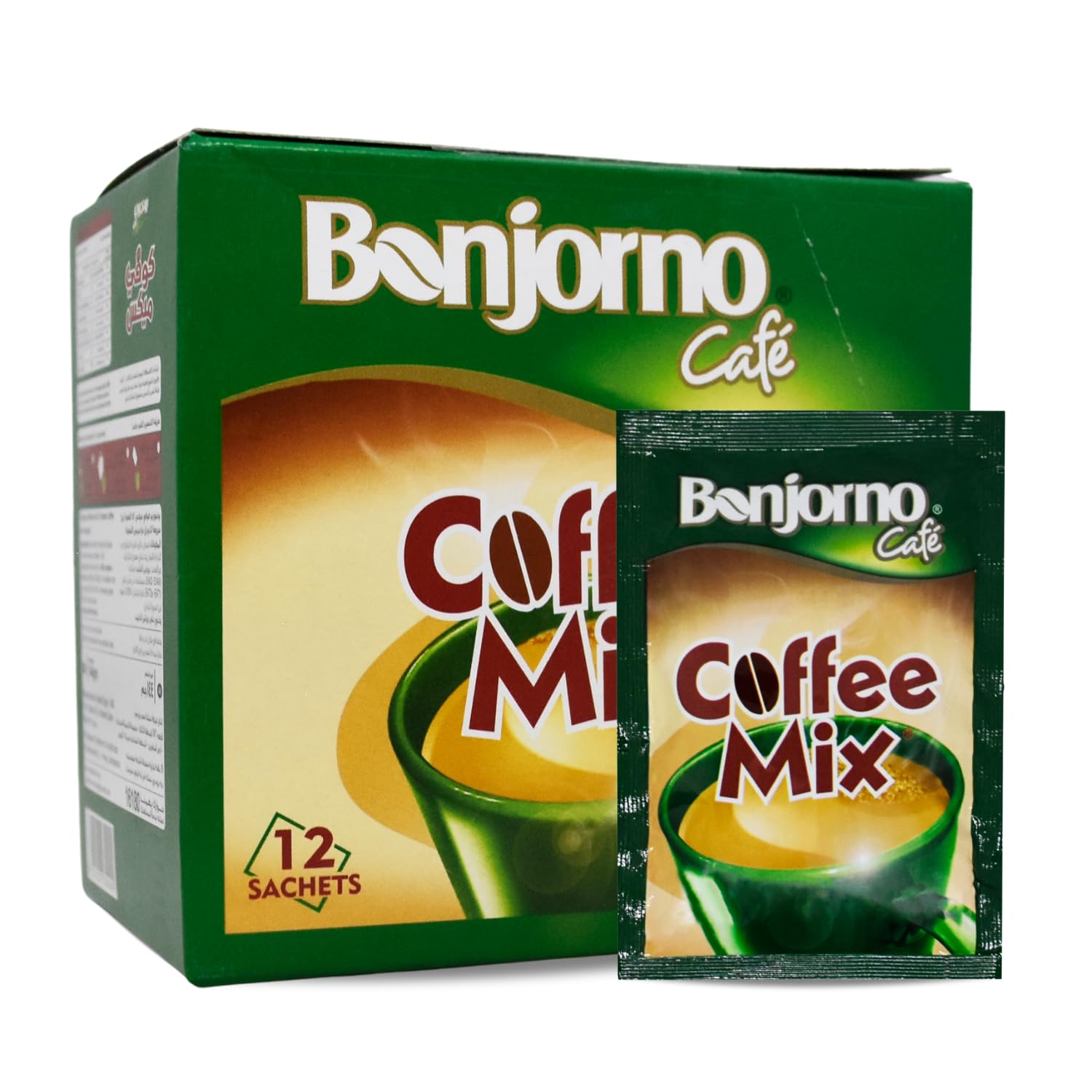 Amazon.com : Bonjorno Cafe Coffee Mix (1 Pack = 12 Sachets x 0.42 oz ...