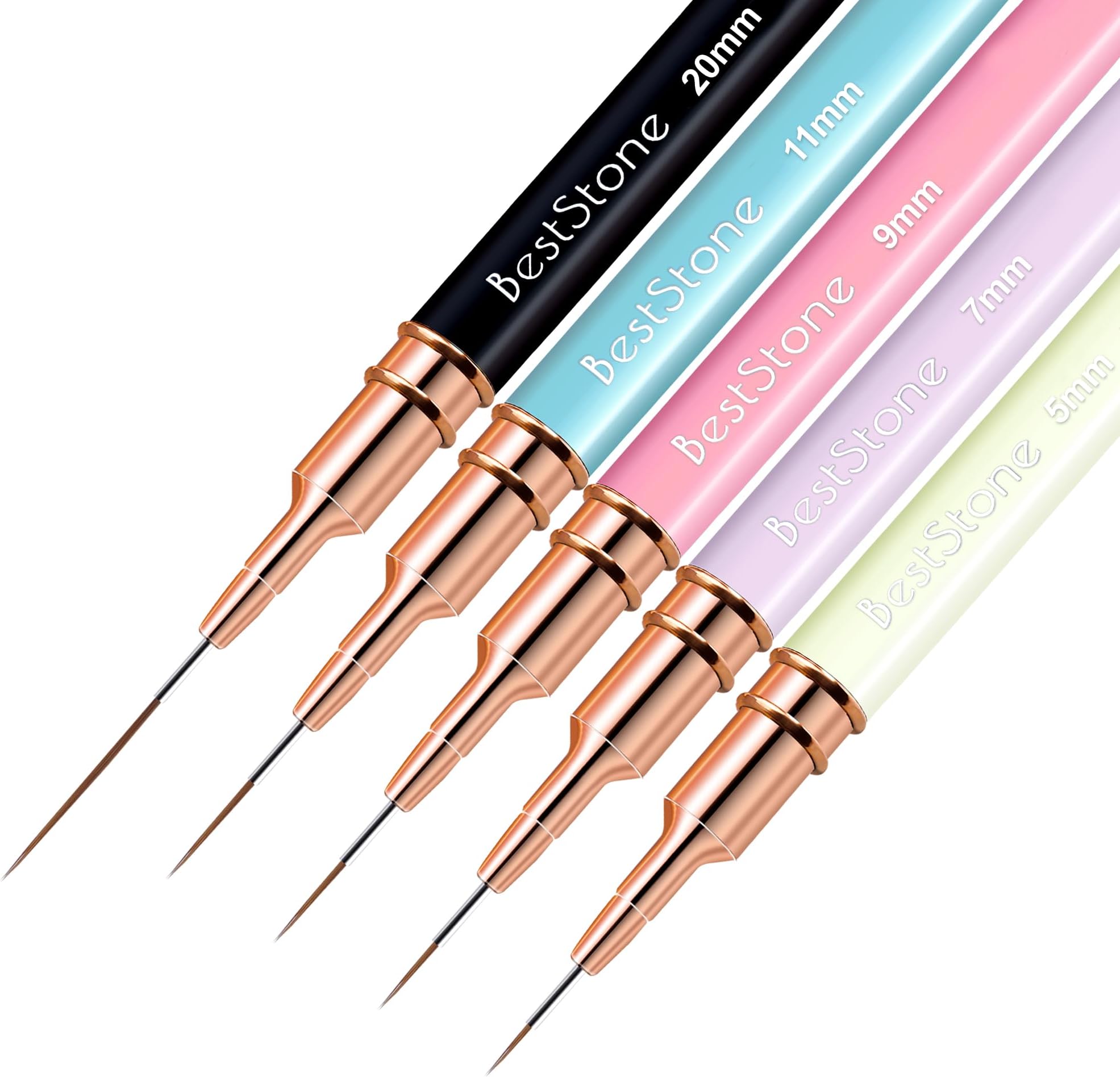 Amazon.com : Nail Art Liner Brushes, 5Pcs Professional Gel Polish ...