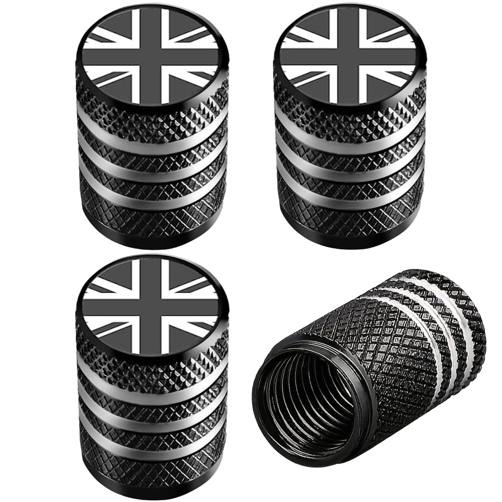4 Pack Tyre Valve Caps Dust Caps for Car Tyres Black Dust Caps Car Dust ...