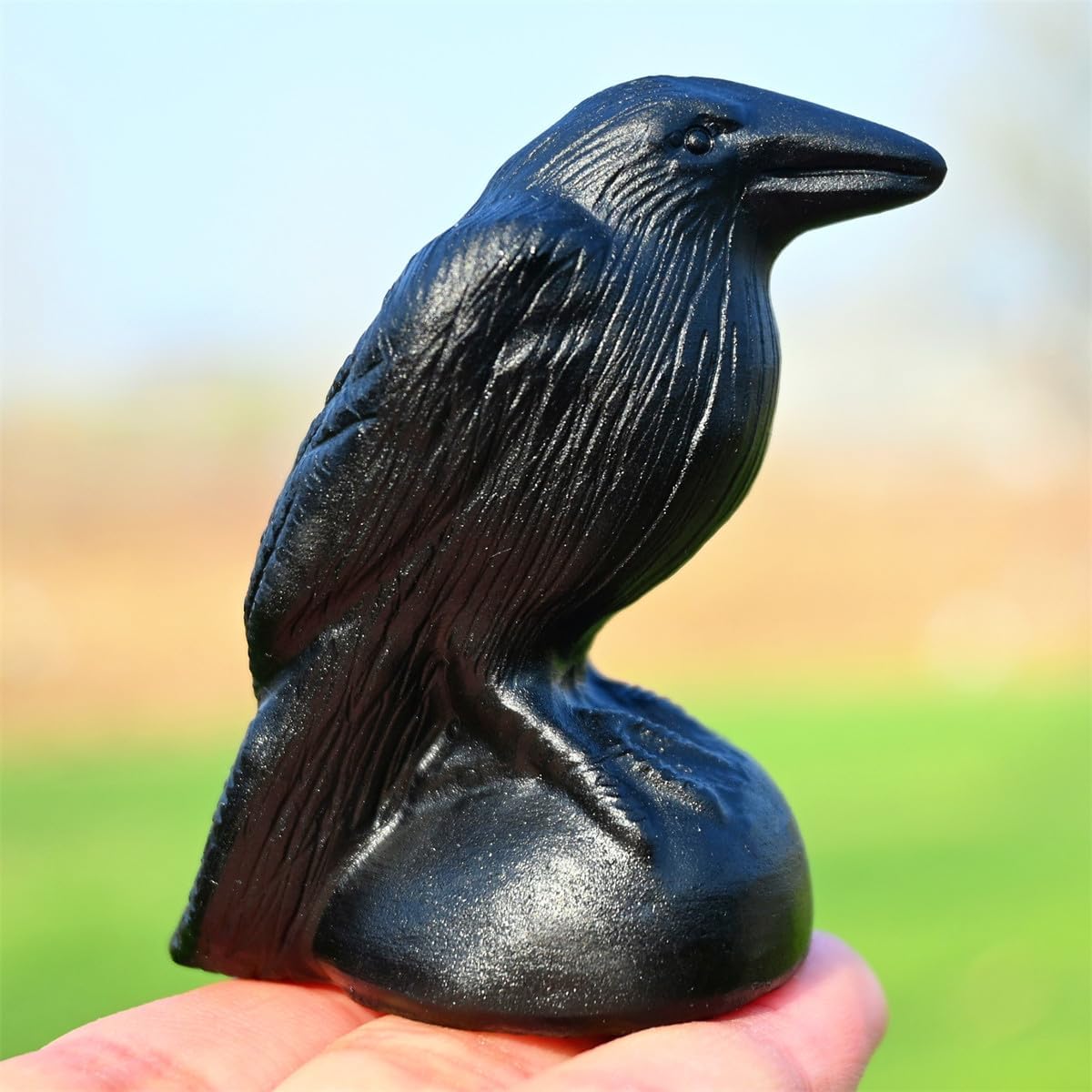 Amazon.com: 3.1" Black Onyx Raven Hand Carved Decorative Crystal Crow ...