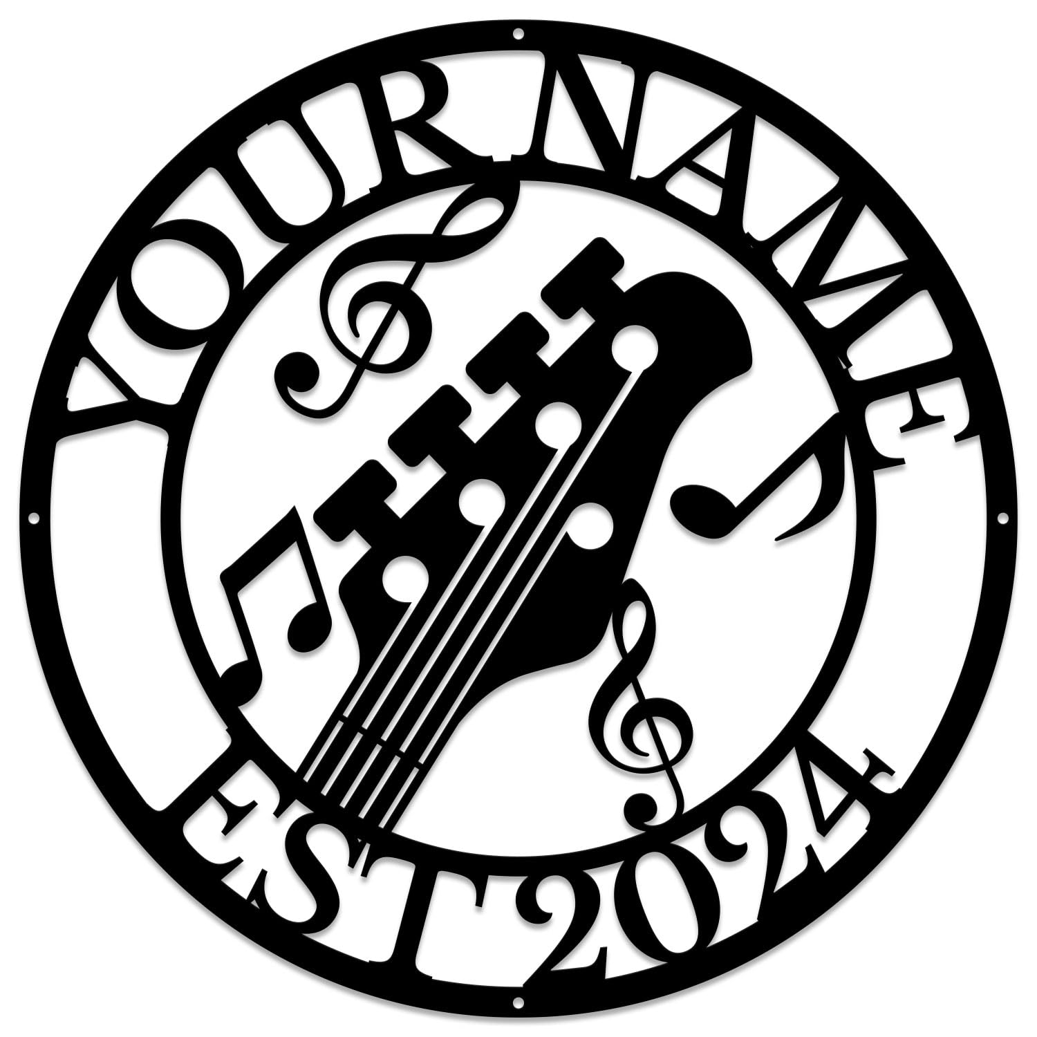 Amazon.com: Guitar Music Art Metal Signs,Custom Guitar Metal Name Signs ...