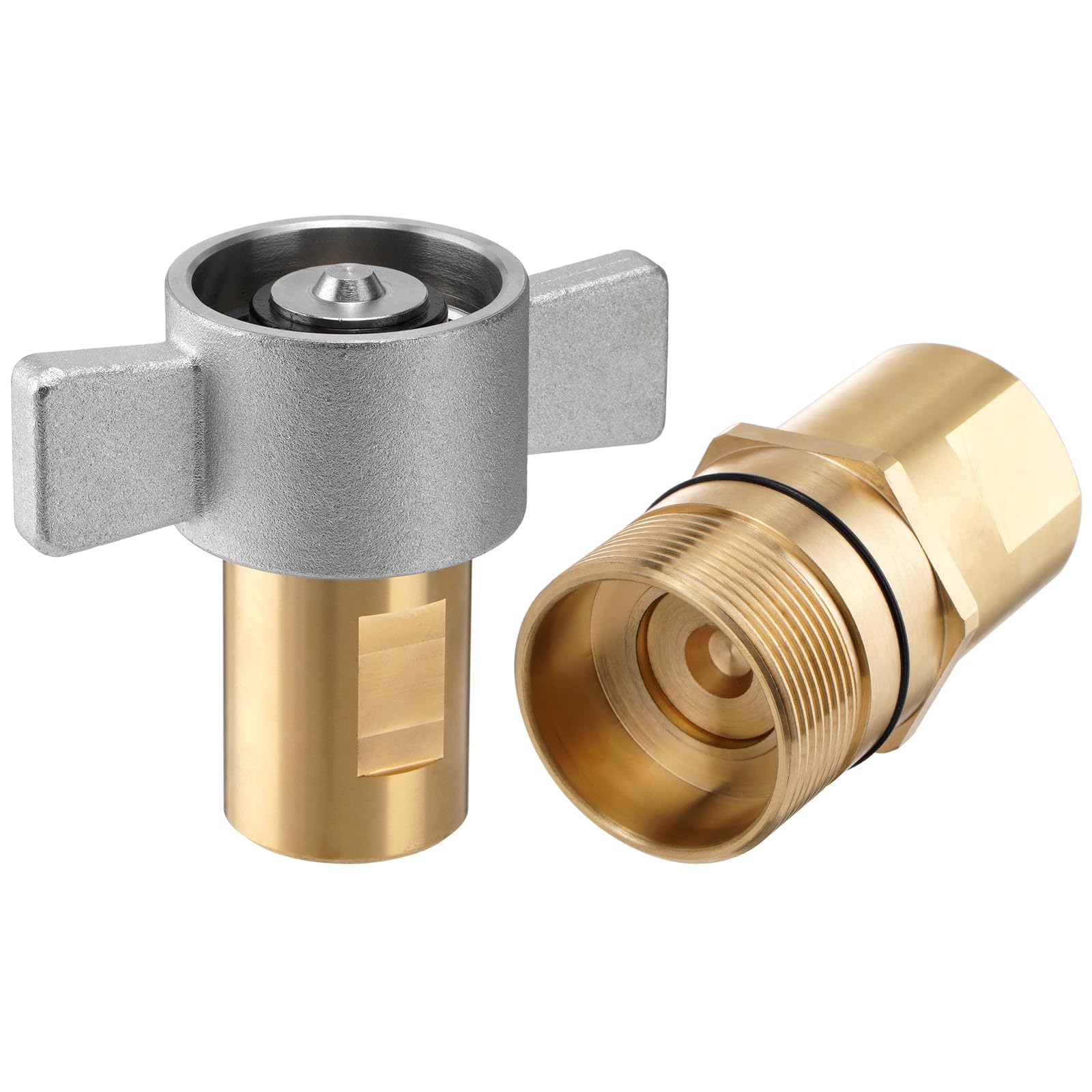 1" NPT Wet Line Wing Nut Hydraulic Quick Disconnect Brass Coupler ...