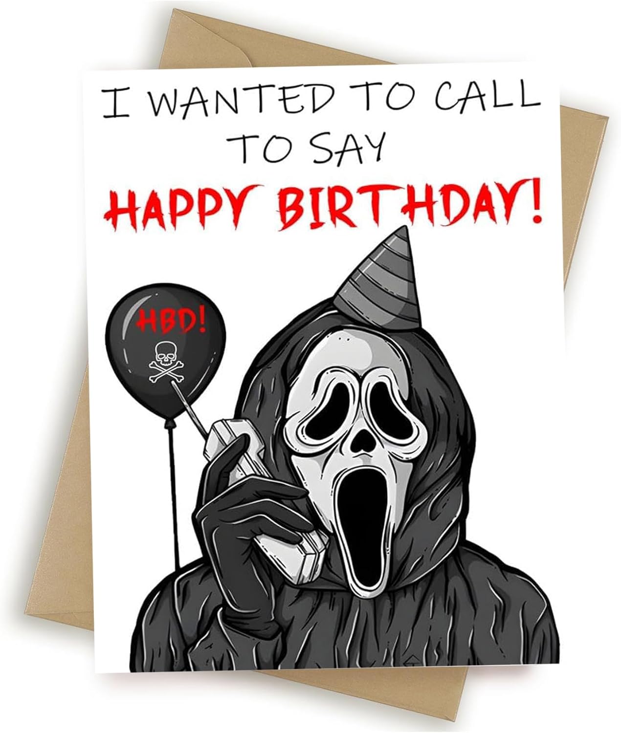 Wasise Gothic Birthday Card - Ghostface Merch, Scream Merch, Wicked ...