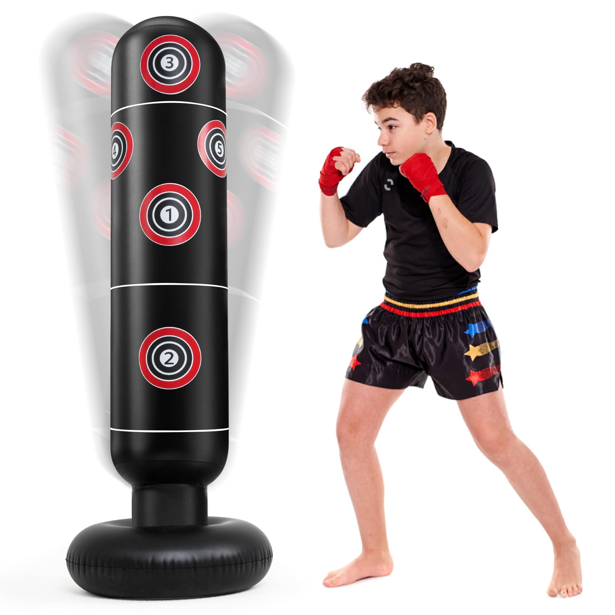Amazon.com : ANC POP Inflatable Punching Bag, 65 Inch Stable Inflatable ...