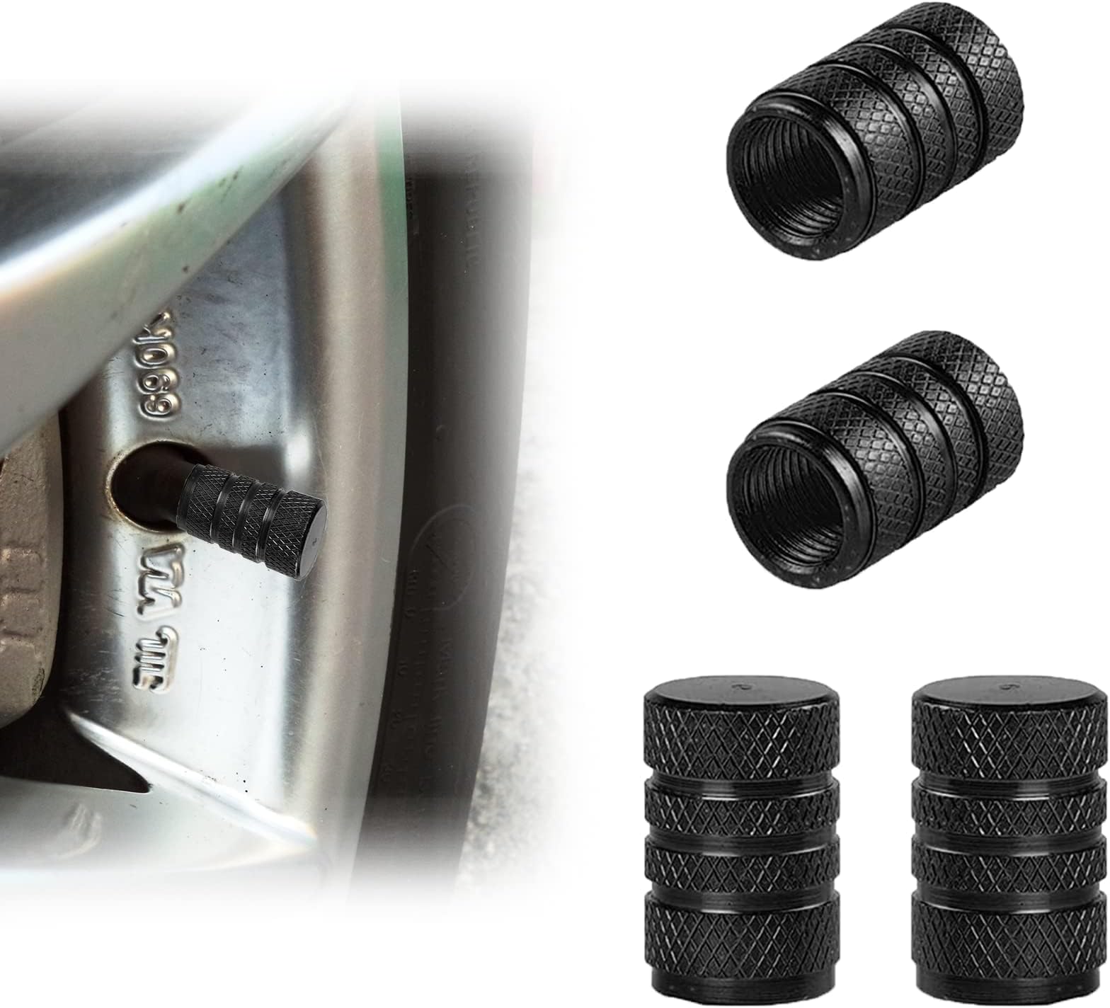 SAVITA 8Pcs Tire Valve Stem Caps, Universal Aluminum Tire Valve Cap ...