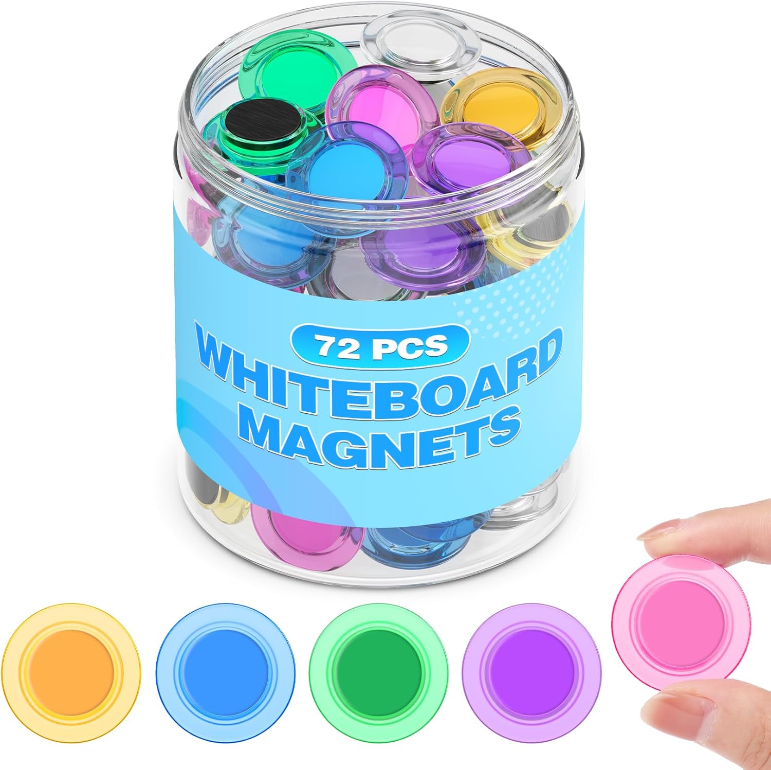 Amazon.com: WUDIME 72 Pcs Round Whiteboard Magnets, Refrigerator ...