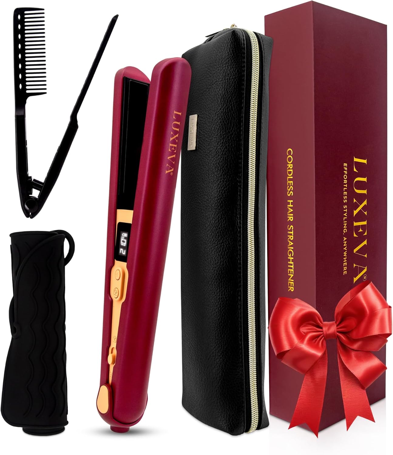 LUXEVA 2 in 1 Cordless Hair Straighteners and Curler with USB Charging ...