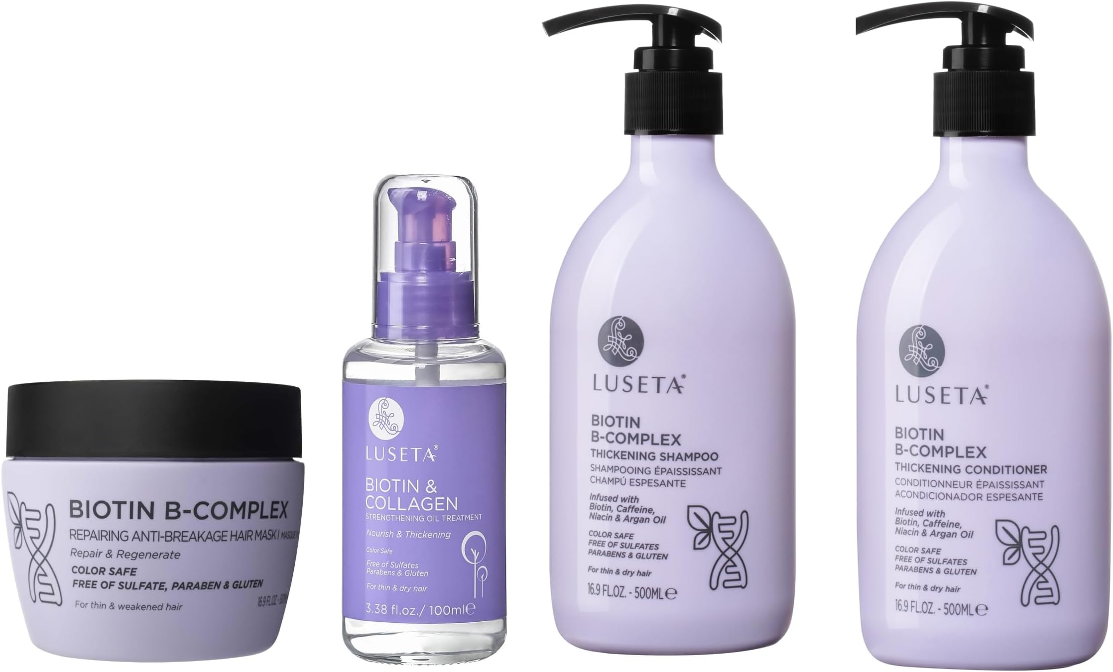 Amazon.com : Luseta B-Complex Shampoo & Conditioner Set with Biotin ...