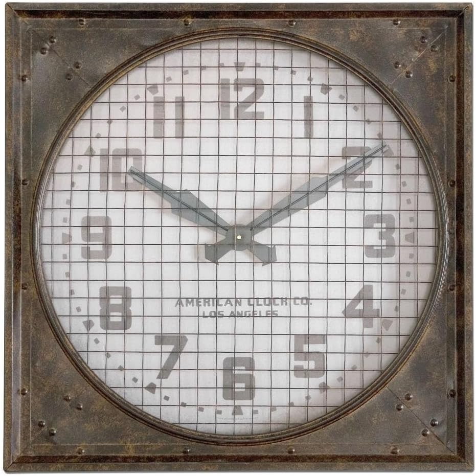 Amazon.com: Uttermost 06083 Warehouse Wall Clock with Grill, 26.0" L x ...