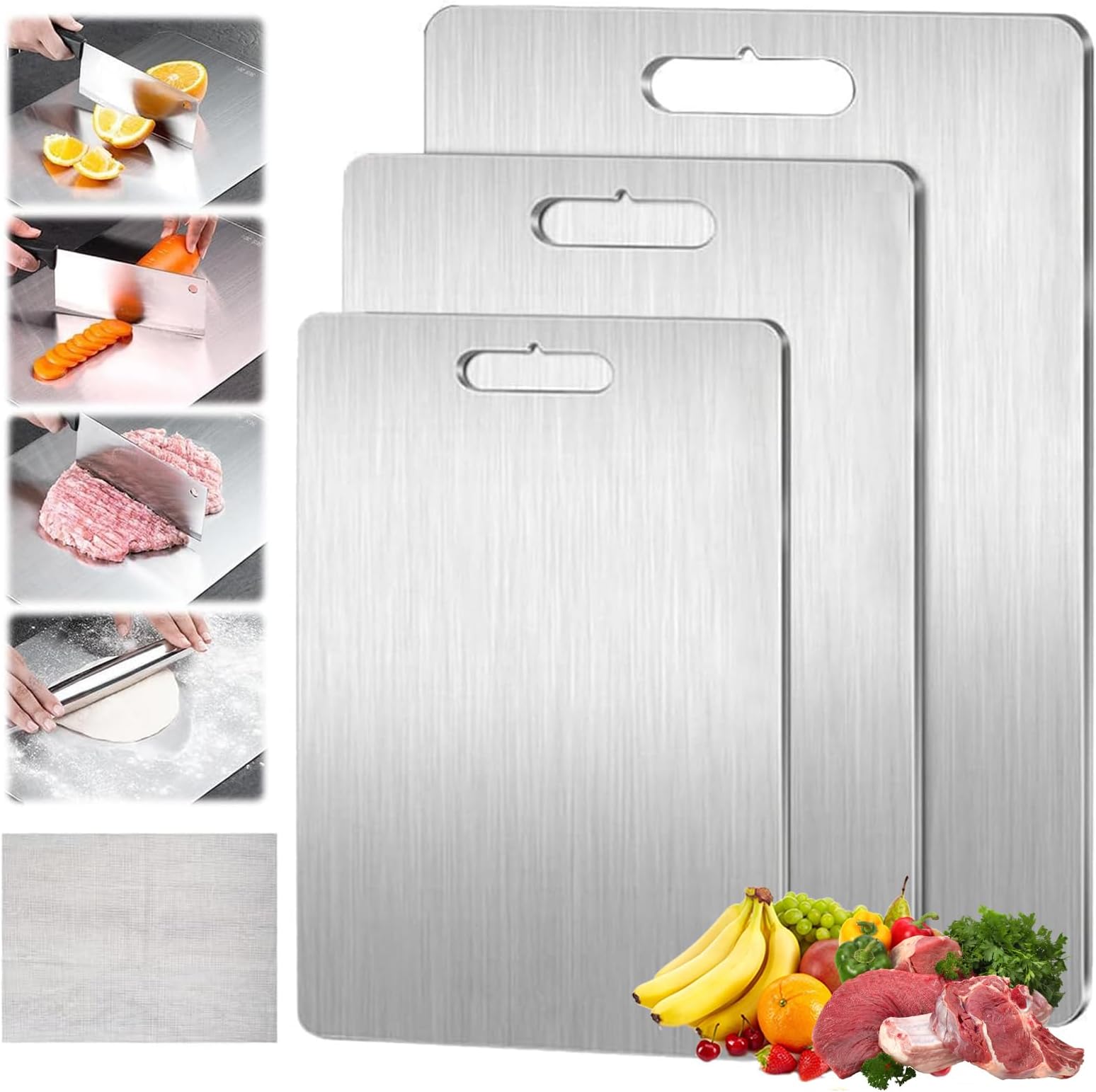 Amazon.com: 3Pcs Titanium Cutting Boards - 100% Pure Titanium, Double ...