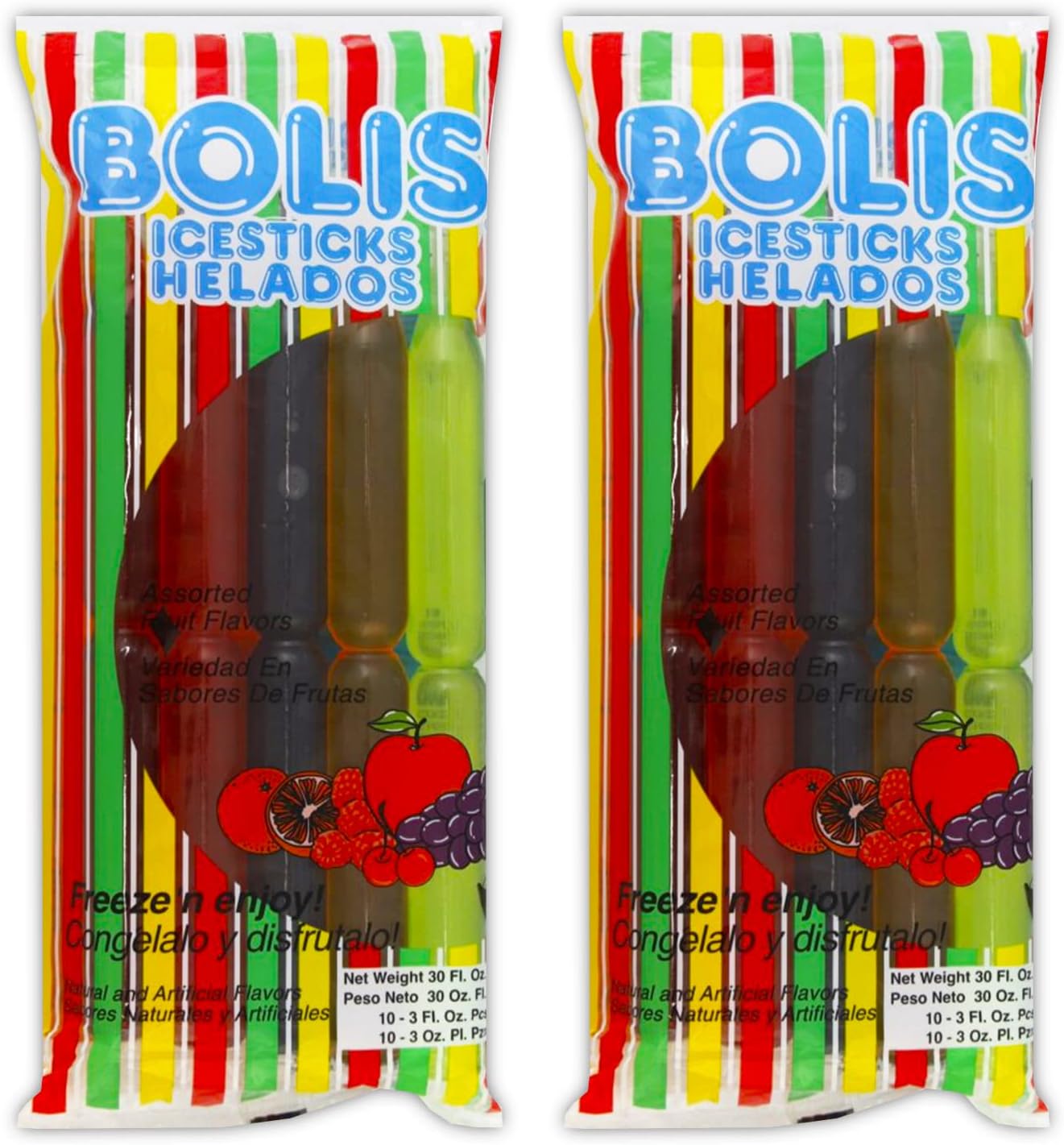 Amazon.com: Bolis Freezer Pops - 6 Packs of Bolis Helados Icesticks Frozen Ice Pops In Assorted ...