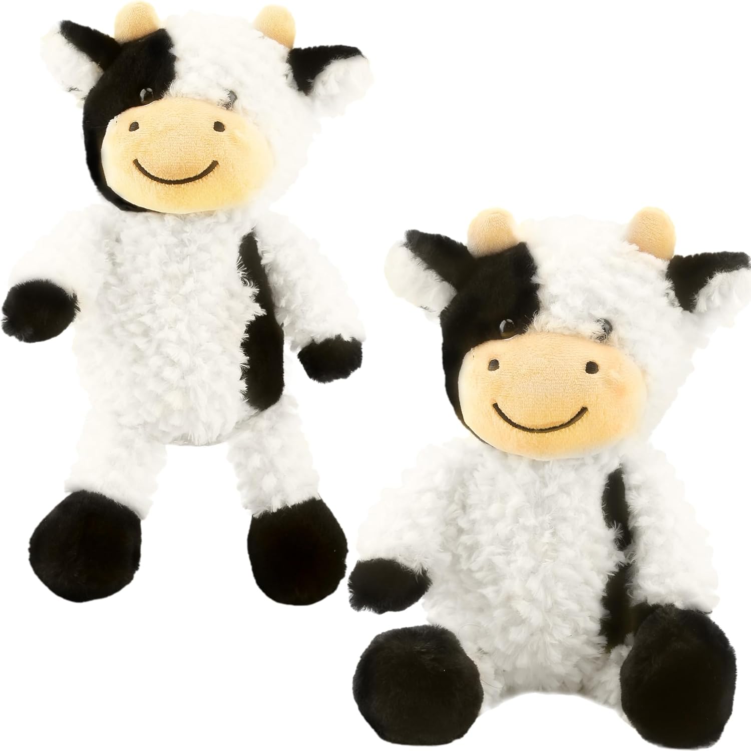 Amazon.com: Puteraya 2 Pack Cow Stuffed Animal Toys Realistic Soft 12 ...