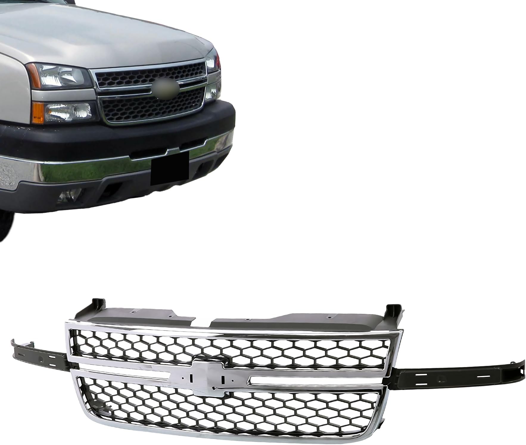Amazon.com: Perfit Liner Front Upper Bright & Black Grille Grill ...