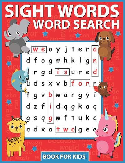 Sight Words Word Search Book for Kids: High Frequency Words Activity ...