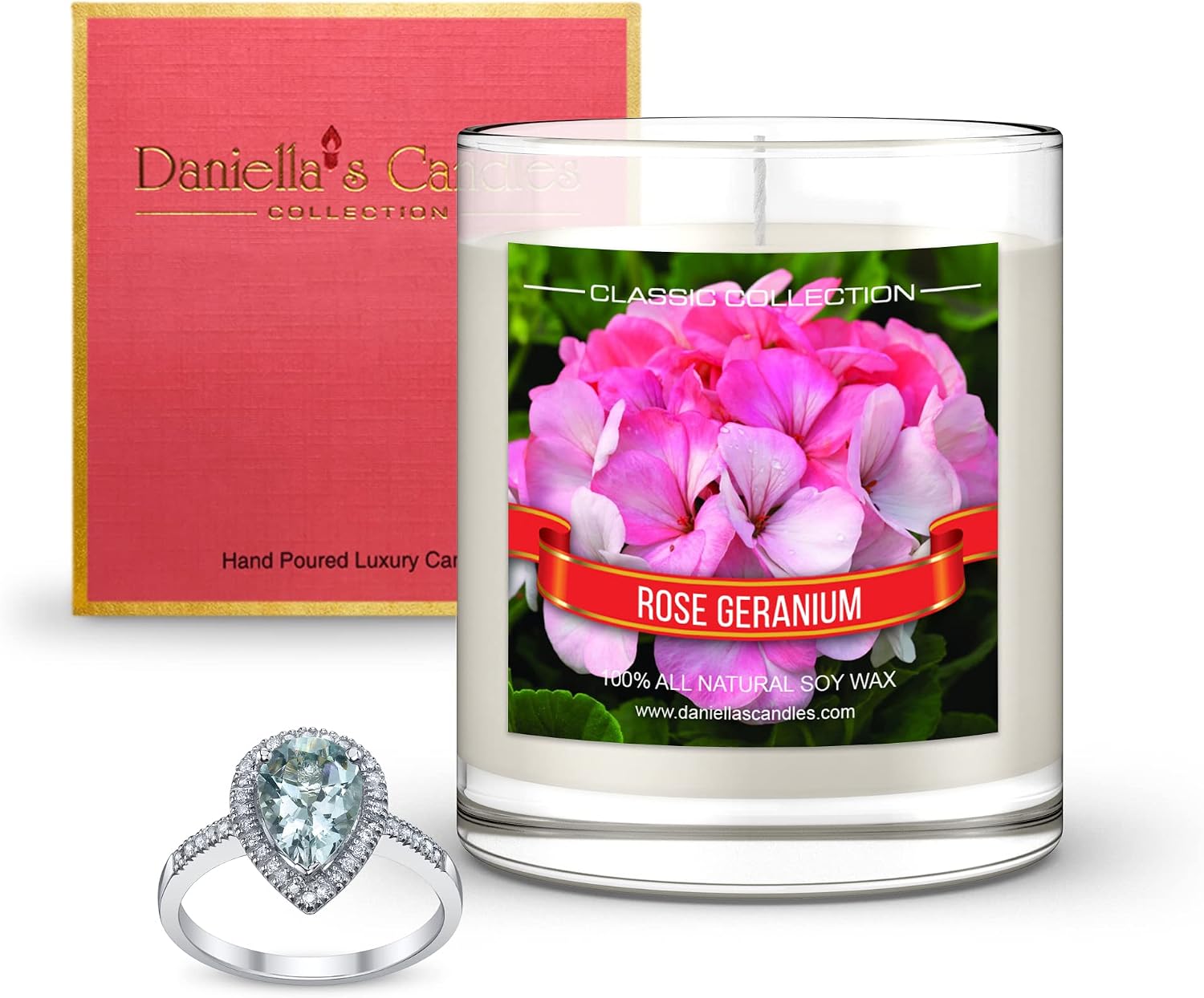 Amazon.com: DANIELLA'S CANDLES Rose Geranium Jewelry Scented Candle ...