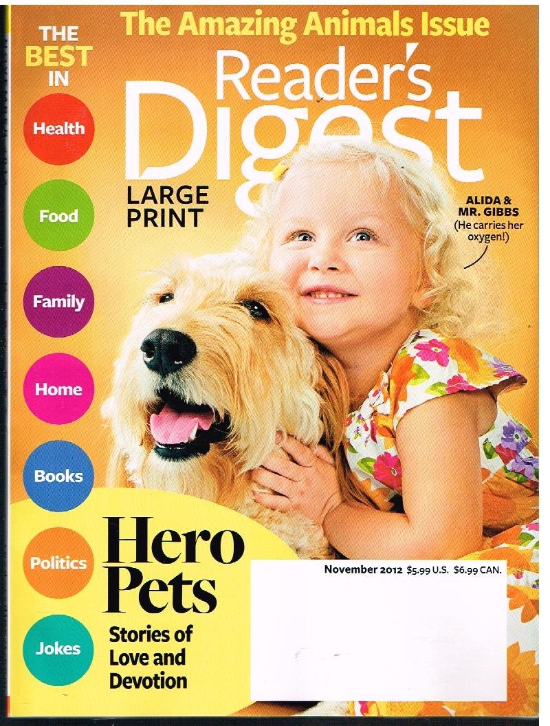 READER'S DIGEST Large Print (Nov 2012) The Amazing Animals Issue: staff ...