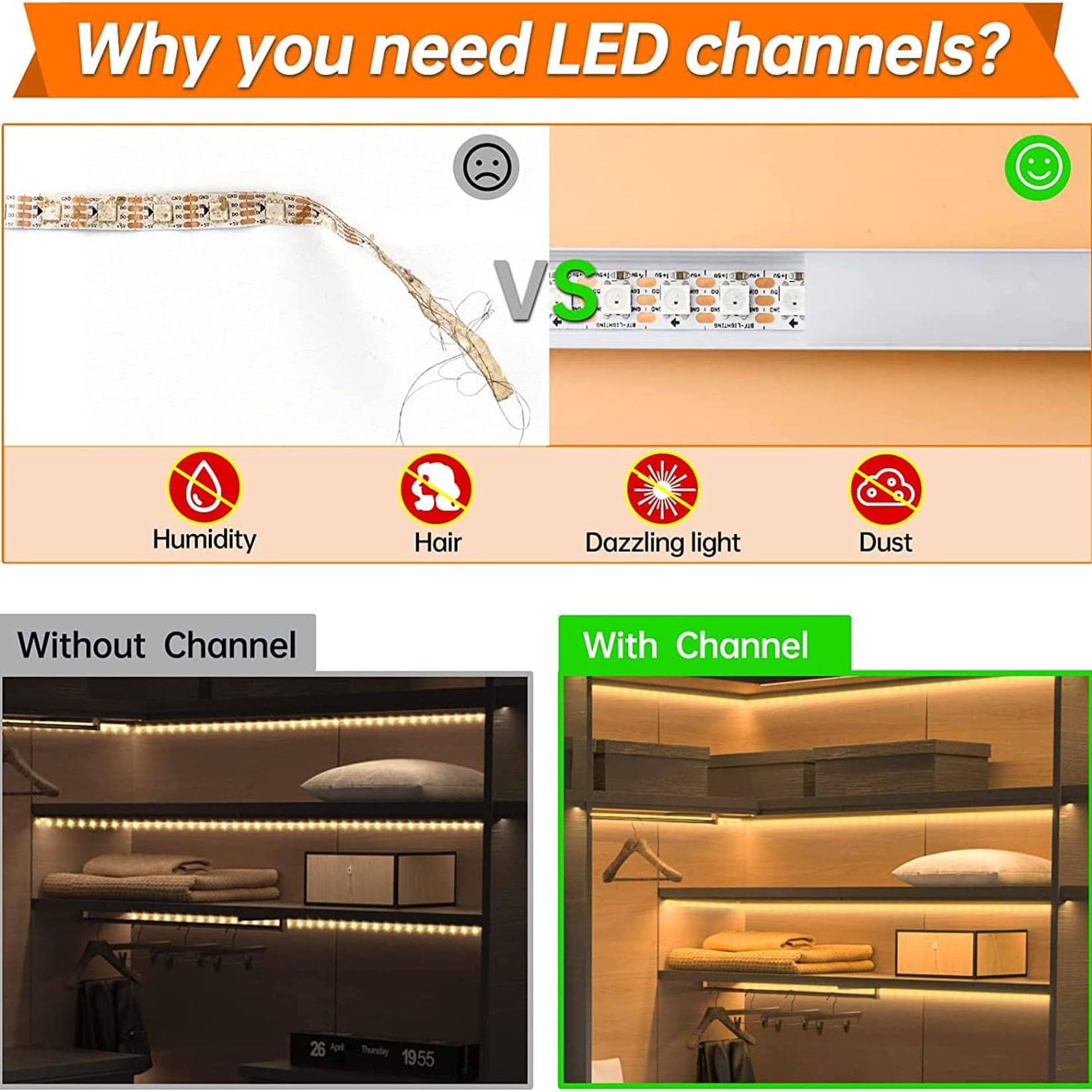 Snapklik.com : Cleaing Pack Of 10 3.3FT Silver LED Channel For Led ...