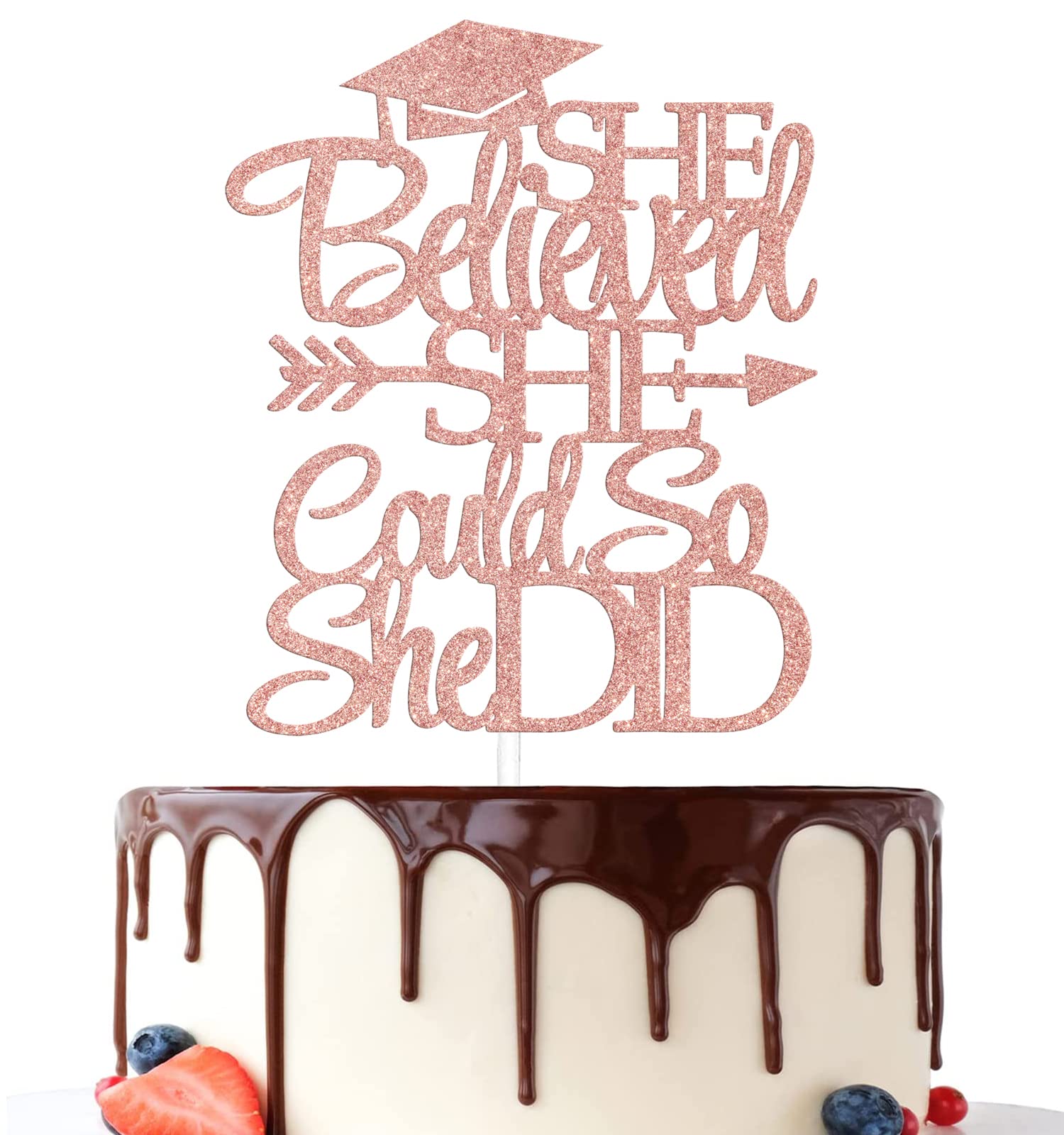 Buy She Believed She Could So She Did Cake Topper, Graduation Cake ...