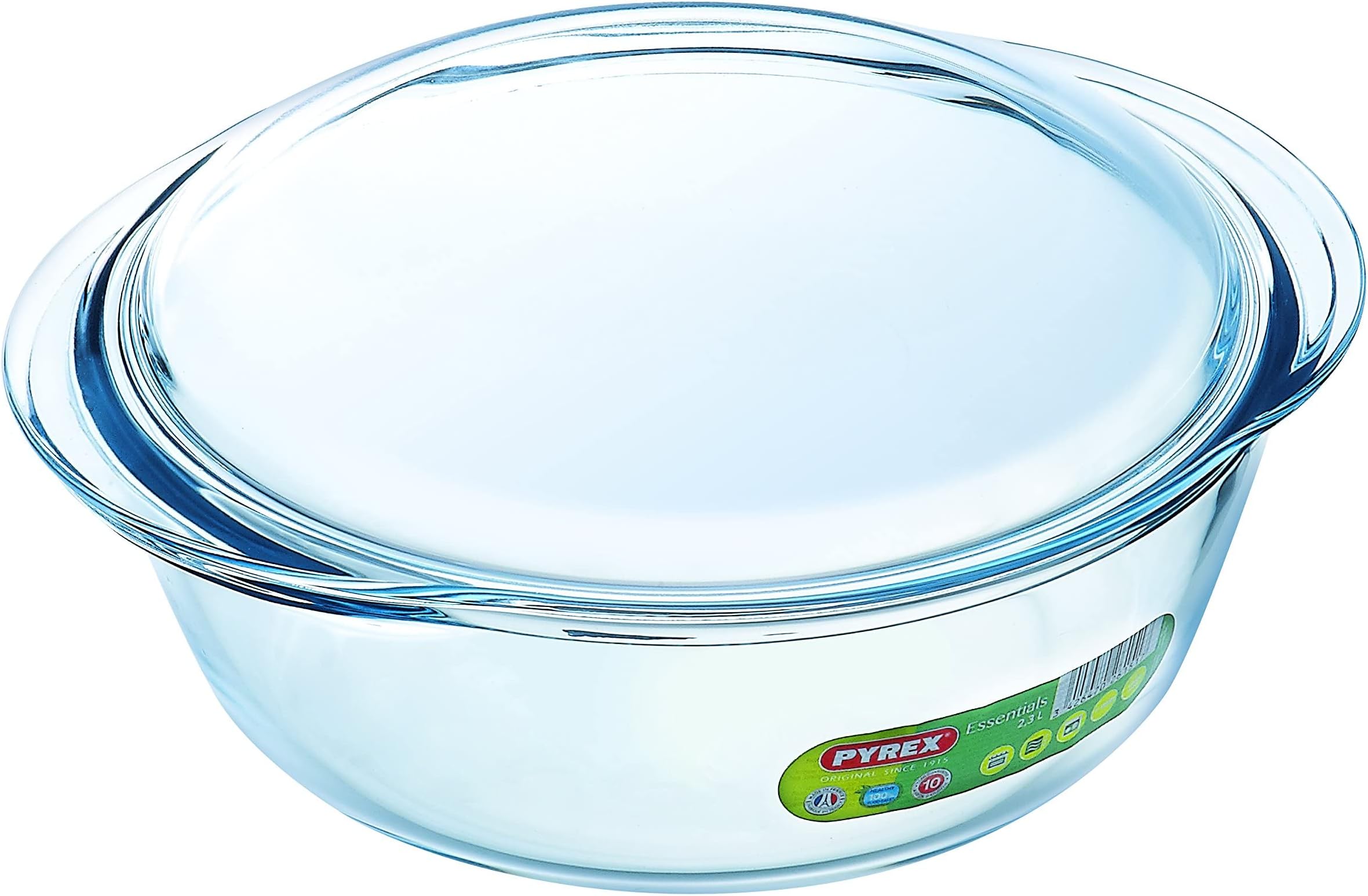 Pyrex Essentials 2.2l Glass round Casserole High resistance : Amazon.co ...