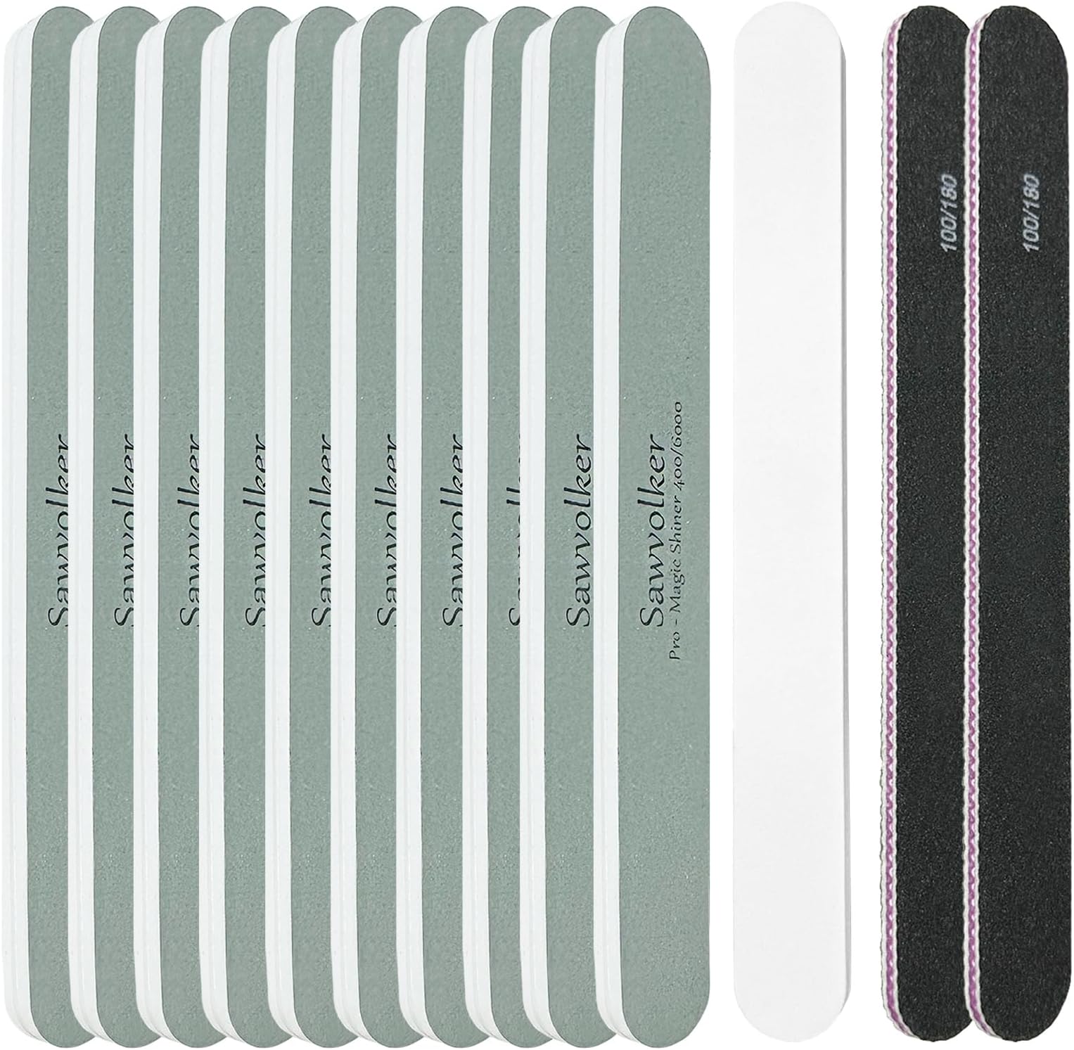Amazon.com : 12pcs Nail File Buffer Shine Kit,10pcs 400/6000 Grit Nail ...
