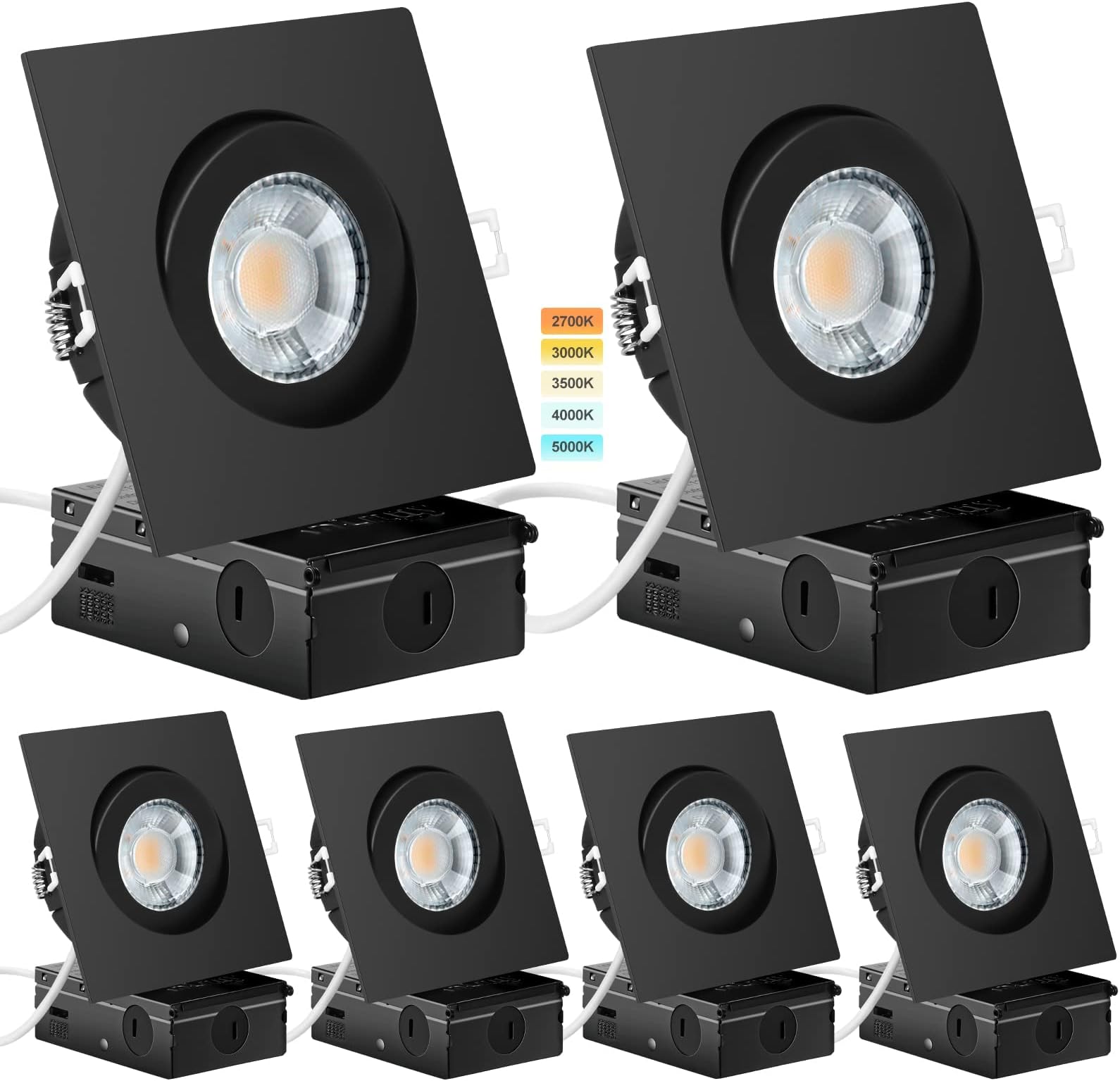 Halo Recessed TLS408WHBB 4-Inch LED Trim Square with Solite Regressed ...