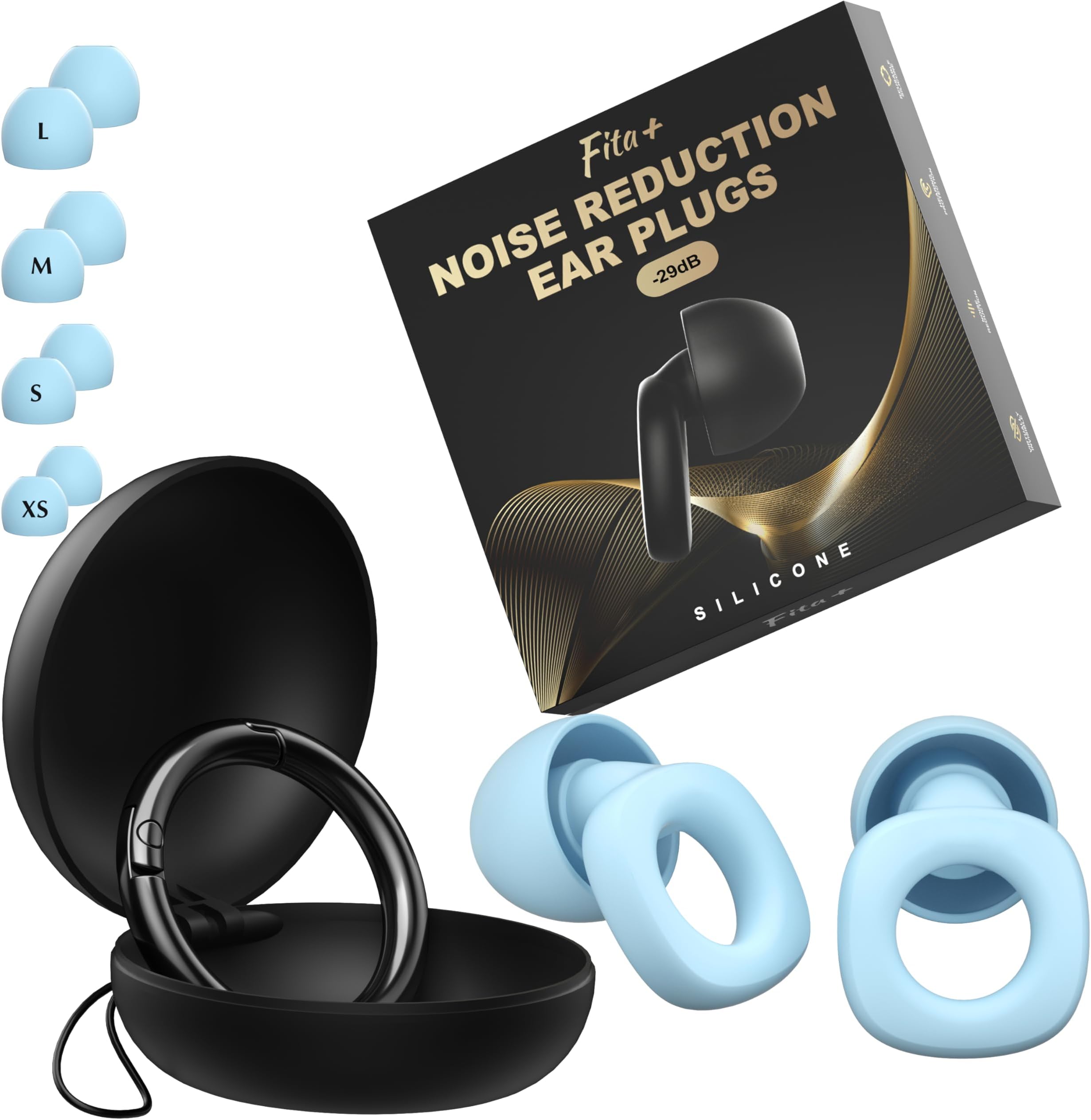 Amazon.com: Fita+ Soft Reusable Ear Plugs for Noise Reduction up to ...