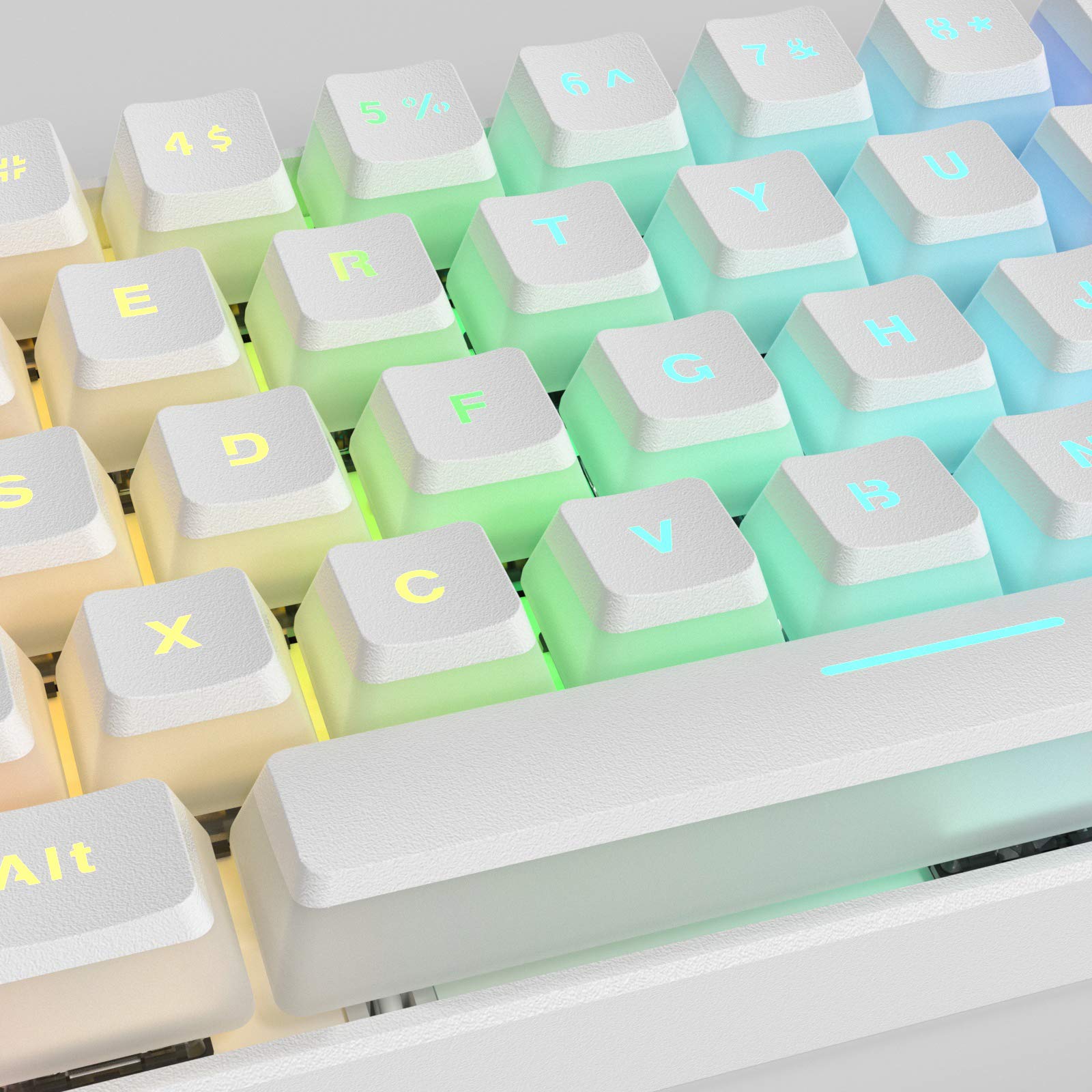 Dierya White PBT Double Shot Pudding Keycaps, 108 Keys Mechanical ...