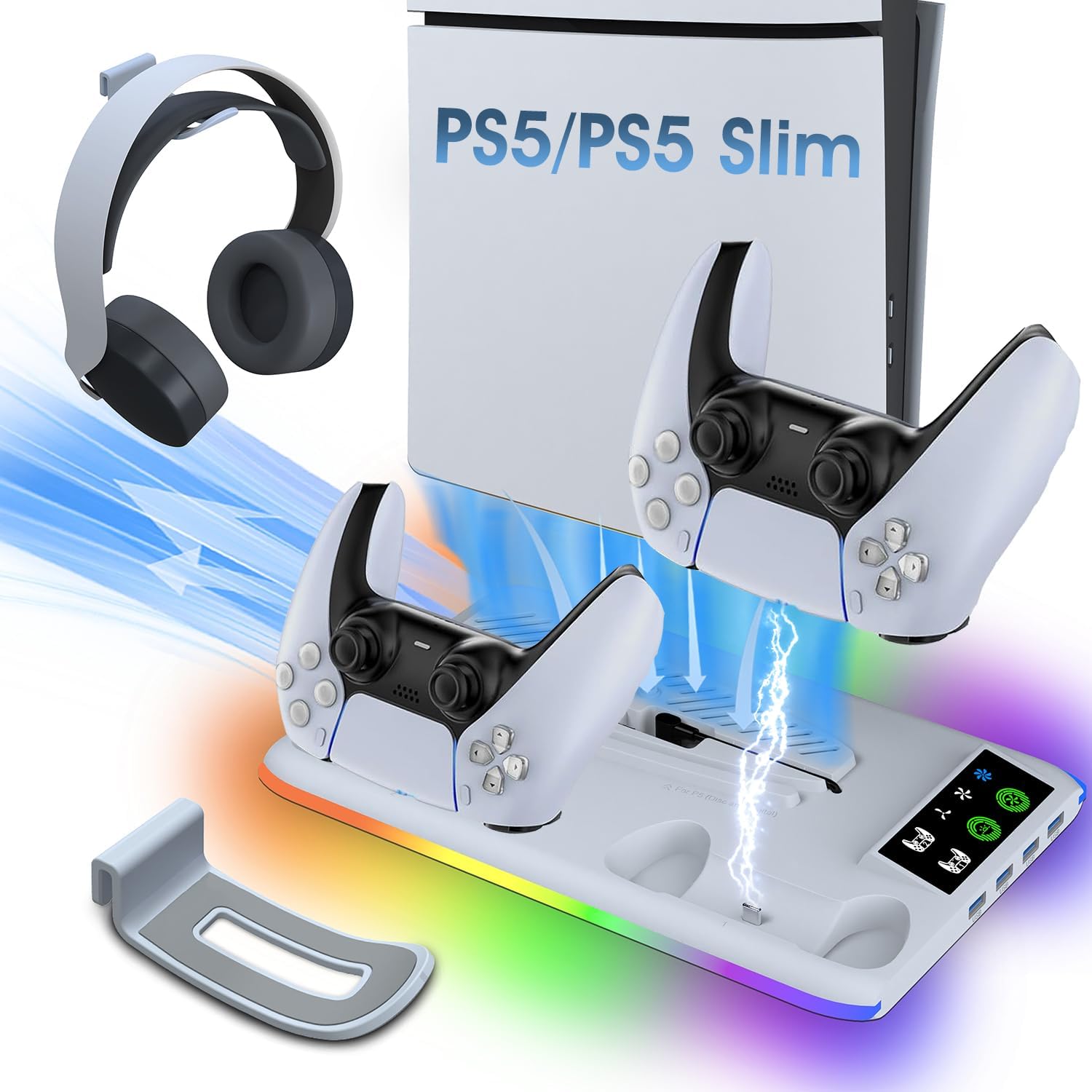 Amazon.com: Ps5 Slim Console Cooling Station,Ps5 Slim(Disc & Digital ...