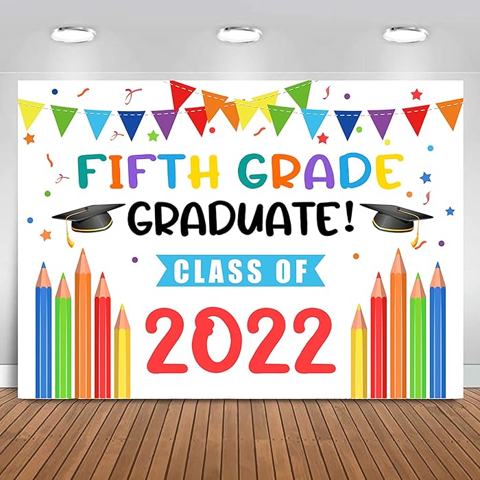 Buy Backdrop 5th Grade Graduation Photo Backdrop, 45.3’’ x 70.8’’ Fifth ...