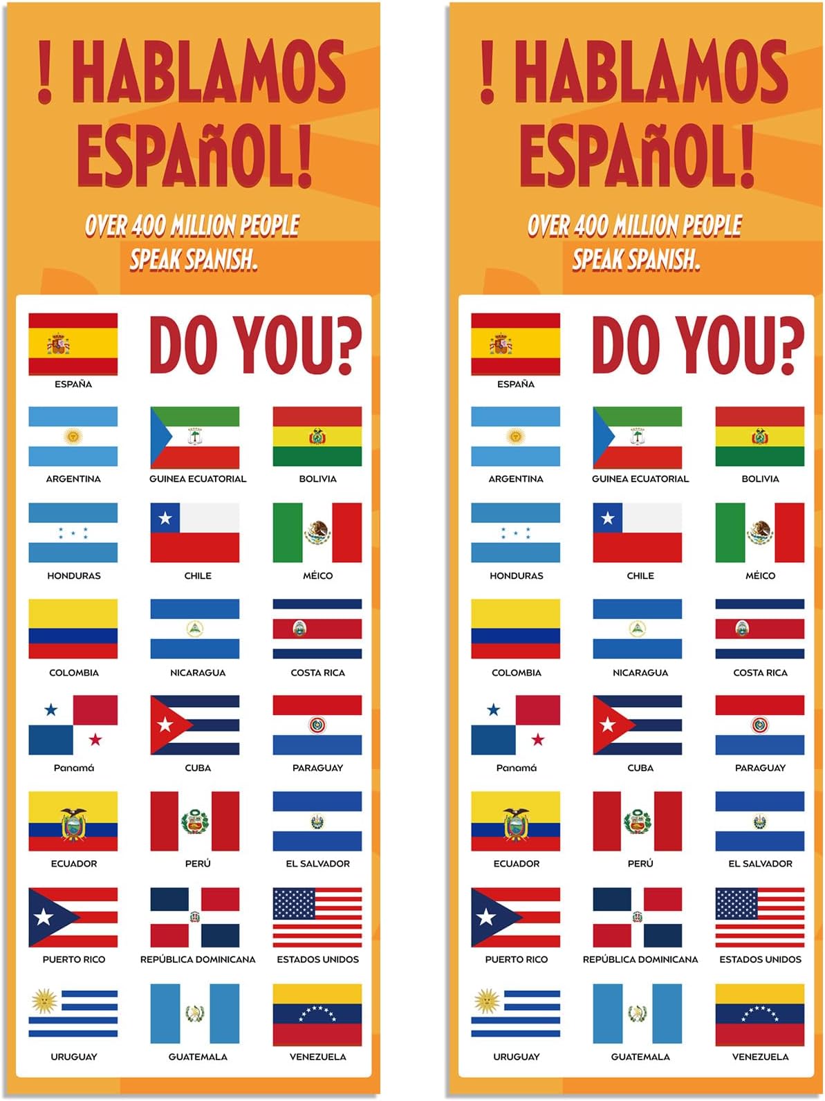 Amazon.com : Kolldenn 2 Pcs Large Spanish Language Flags Poster 38 x 13 ...